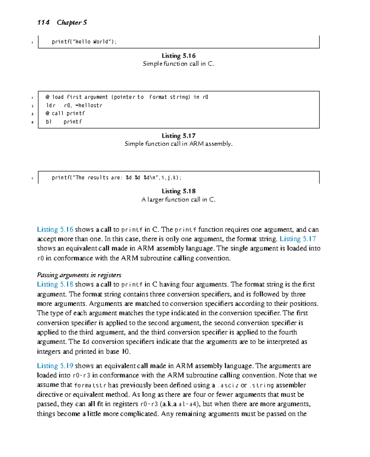 Modern Assembly Language Programming-27 - 114 Chapter 5 1 printf("Hello World"); Listing - Studocu