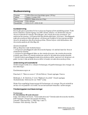 Studieanvisning EKFN10 Introduktion till ekonomi H22 - EKFN10 ...