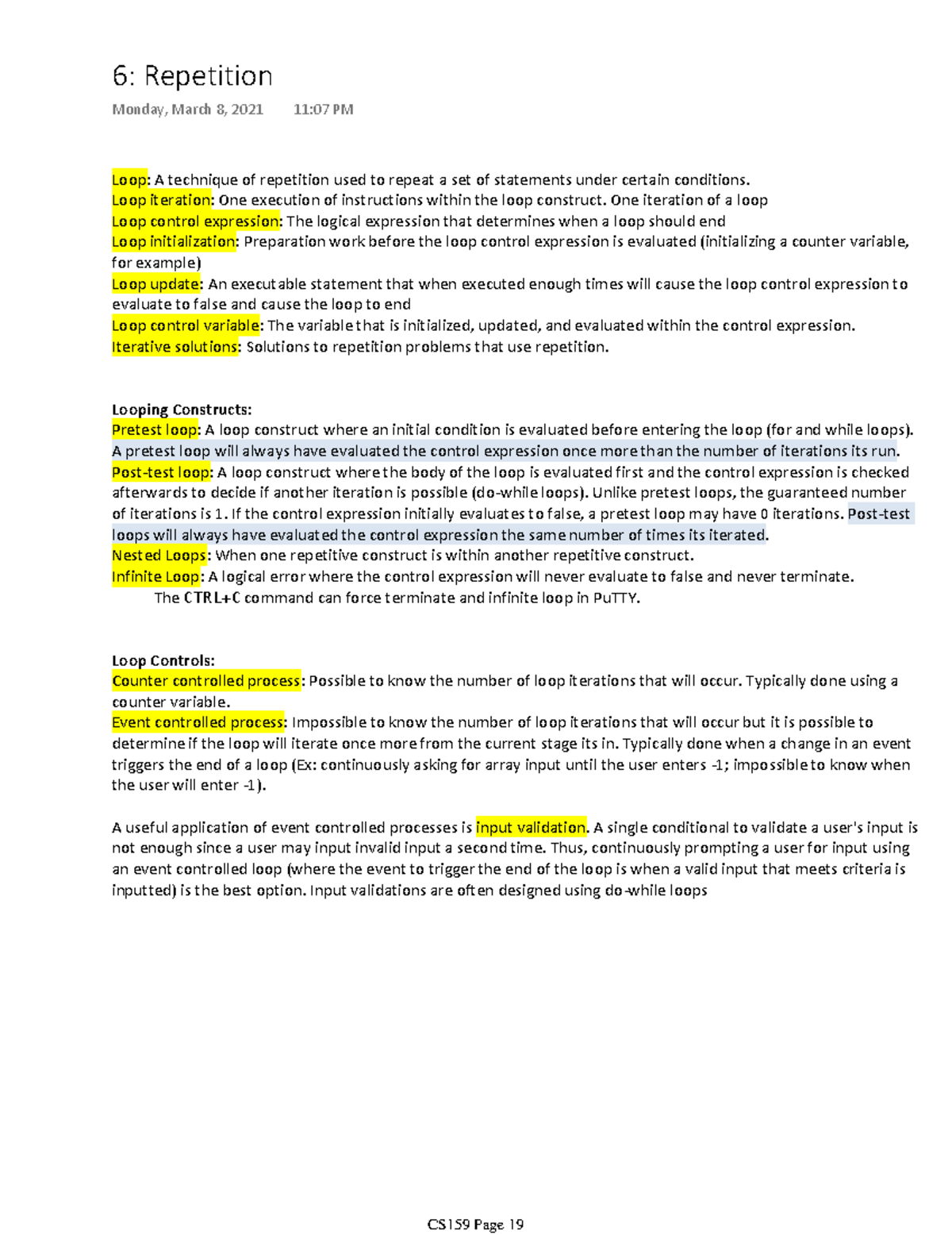 6: Repetition and Types of Repitition - Loop: A technique of repetition ...