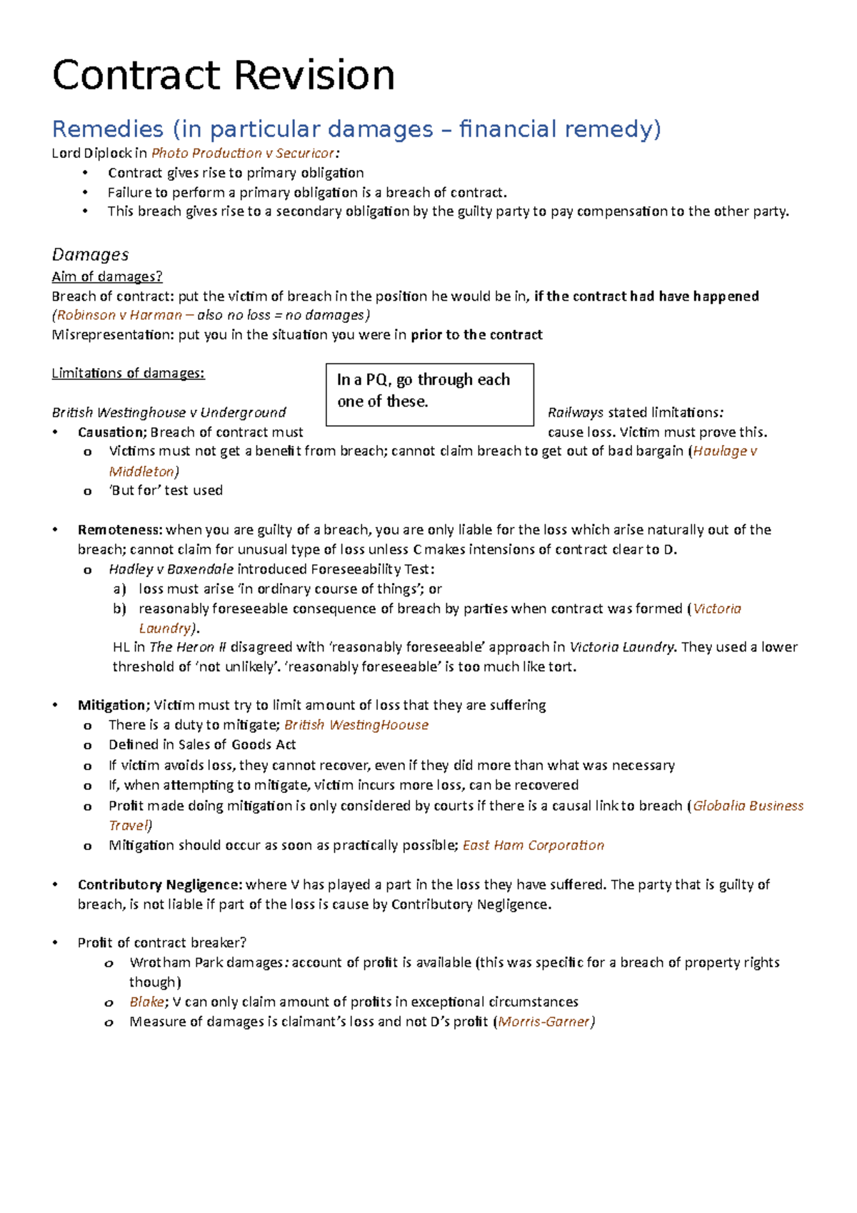 Contract Revision;remedies - Contract Revision Remedies (in particular ...