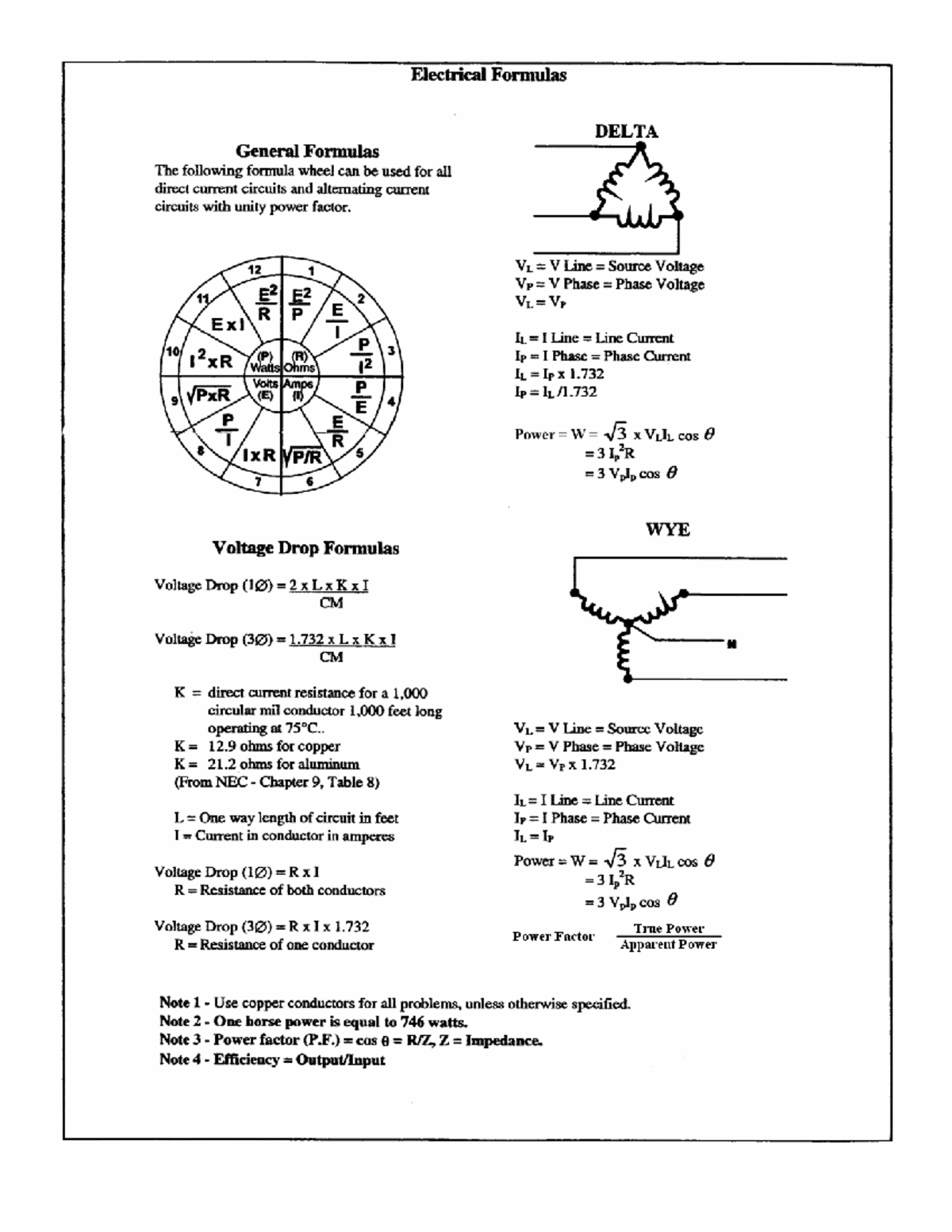 Electrical-Formula-Sheet - bec001 - Studocu