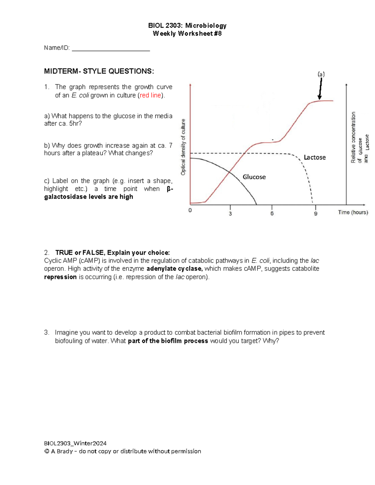 Weekly Worksheet 8 - BIOL 2303: Microbiology Weekly Worksheet # Name/ID ...