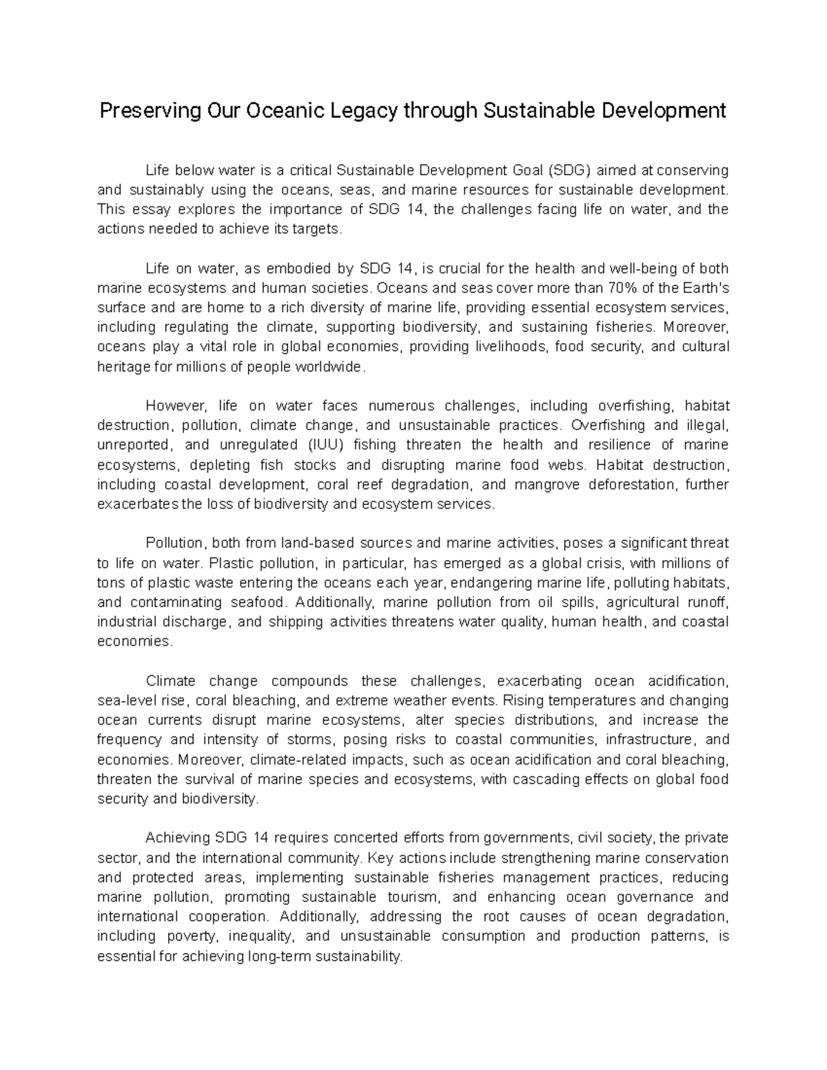 Preserving Our Oceanic Legacy through Sustainable Development - This ...