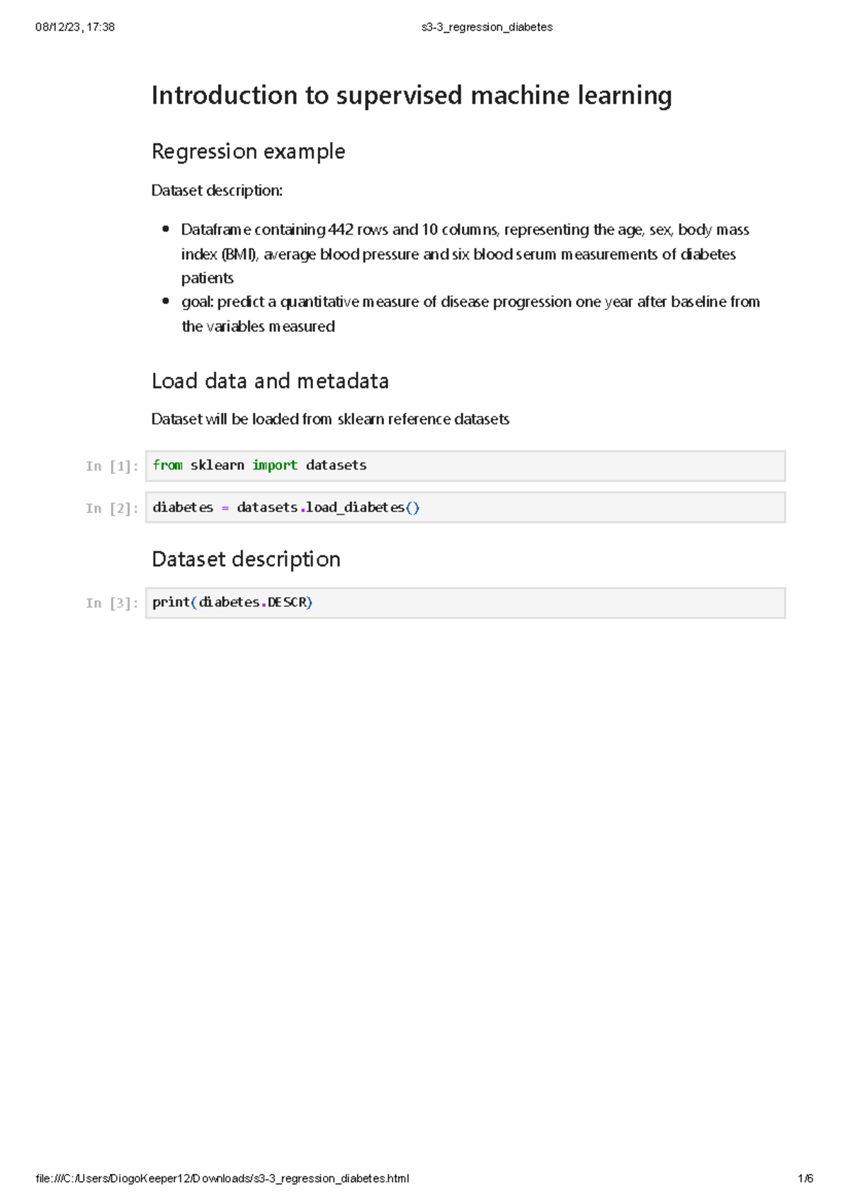 S3-3 regression diabetes - Introduction to supervised machine learning ...