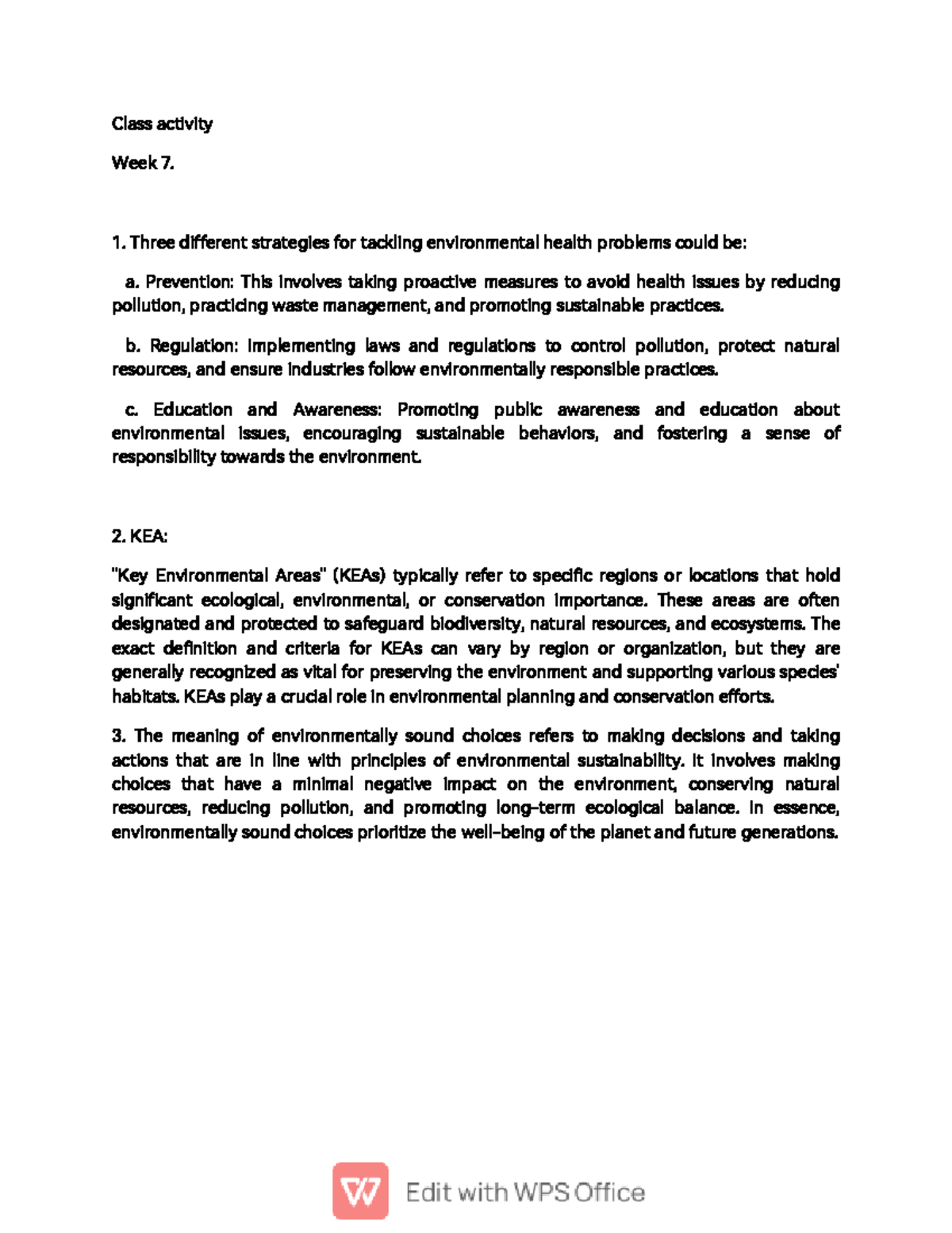 Class activity-WPS Office - Week 7. Three different strategies for ...