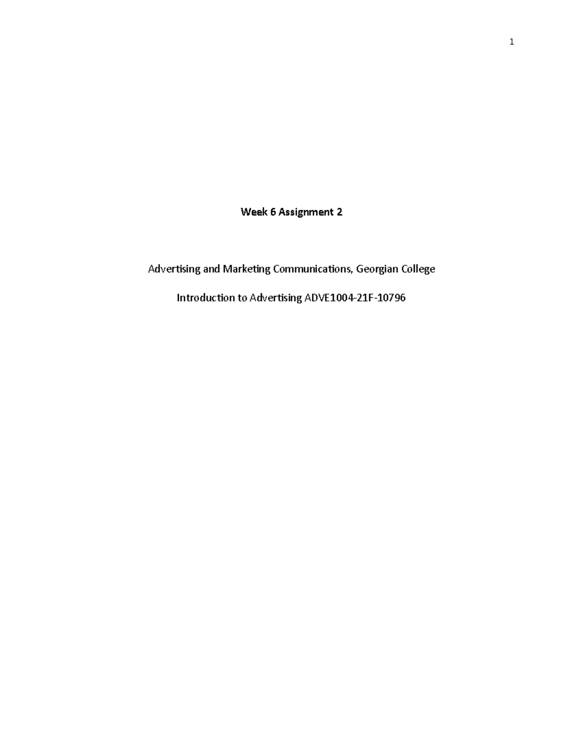 Week 6 assigment - In this paper, we look at the brand, campaign, and ...