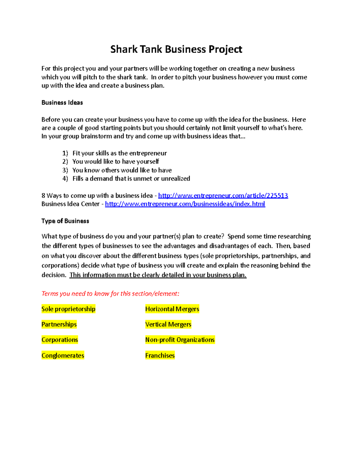 Shark Tank Business Project - Fall 2014 - Shark Tank Business Project ...