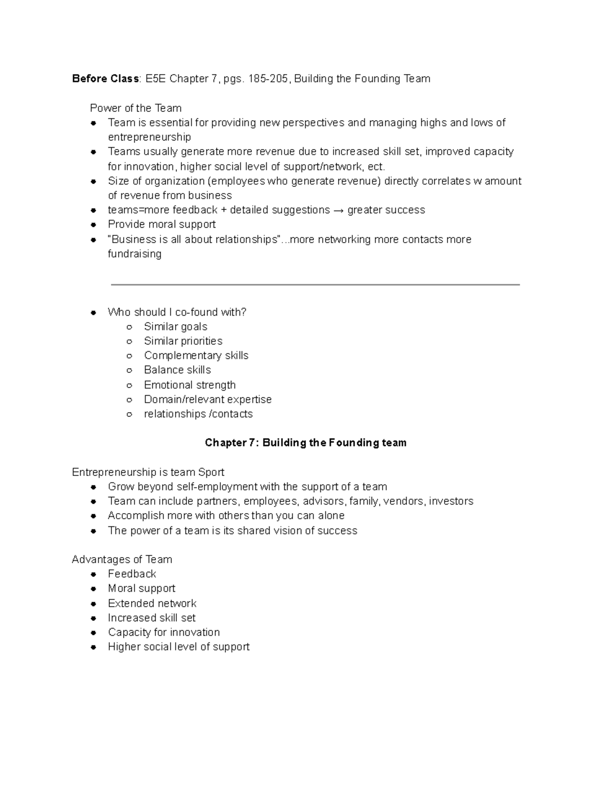 1 19-Ch 7-Building the Founding Team - Before Class: E5E Chapter 7, pgs ...