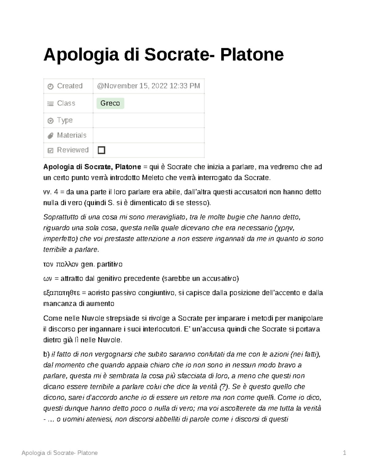 Apologia di Socrate - Platone - Apologia di Socrate- Platone Created ...