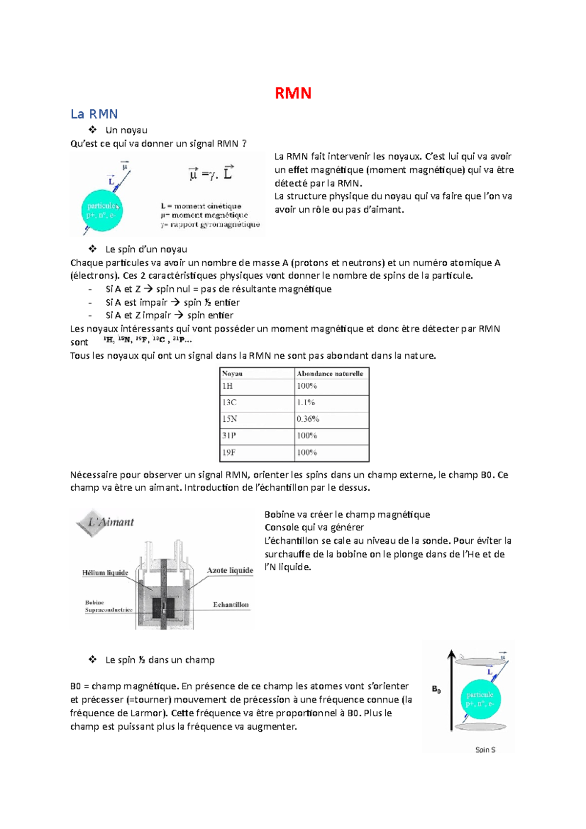 RMN un outil pour la biologie - RMN La RMN Un noyau Qu’est ce qui va ...