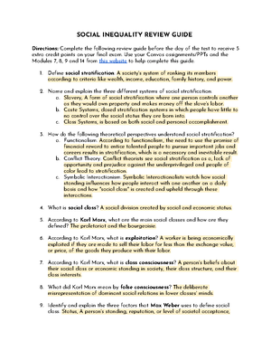 Social Inequality Review Guide on 2022-12-12 00 01 40 - SOCIAL ...