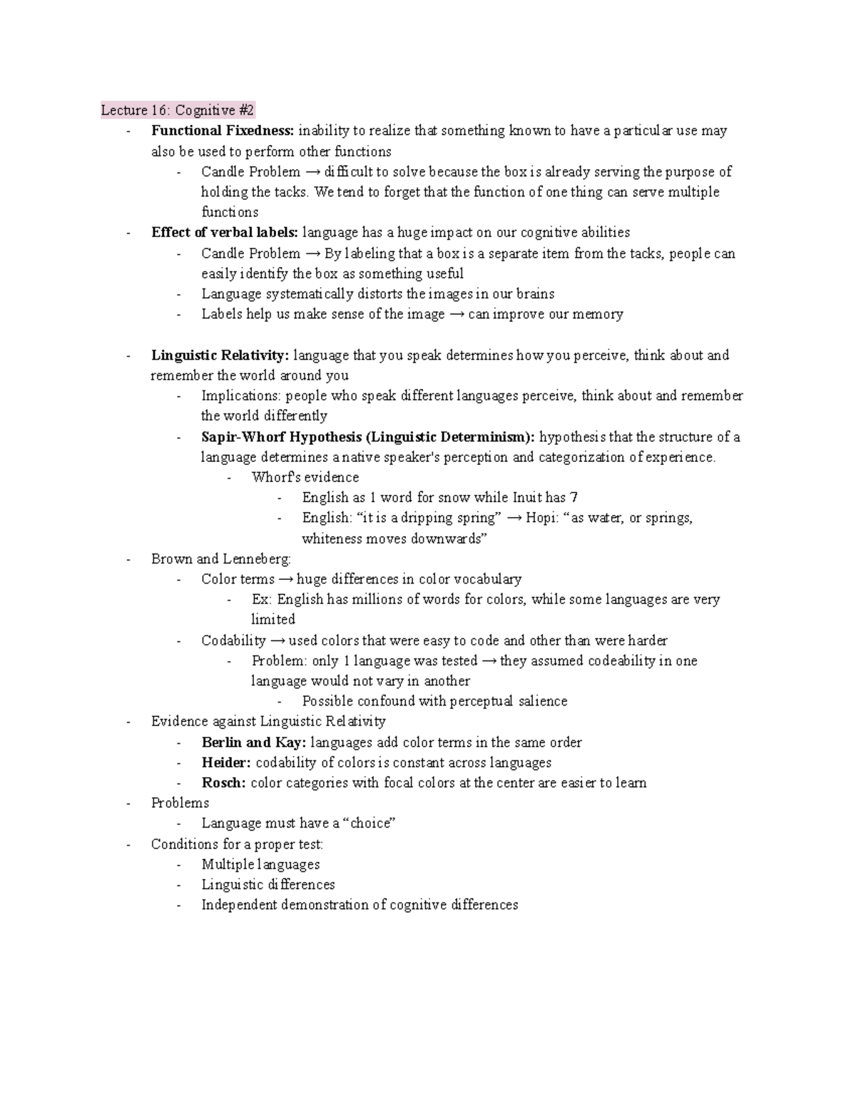 Lecture 16: Cognitive #2 - Lecture 16: Cognitive # - Functional ...