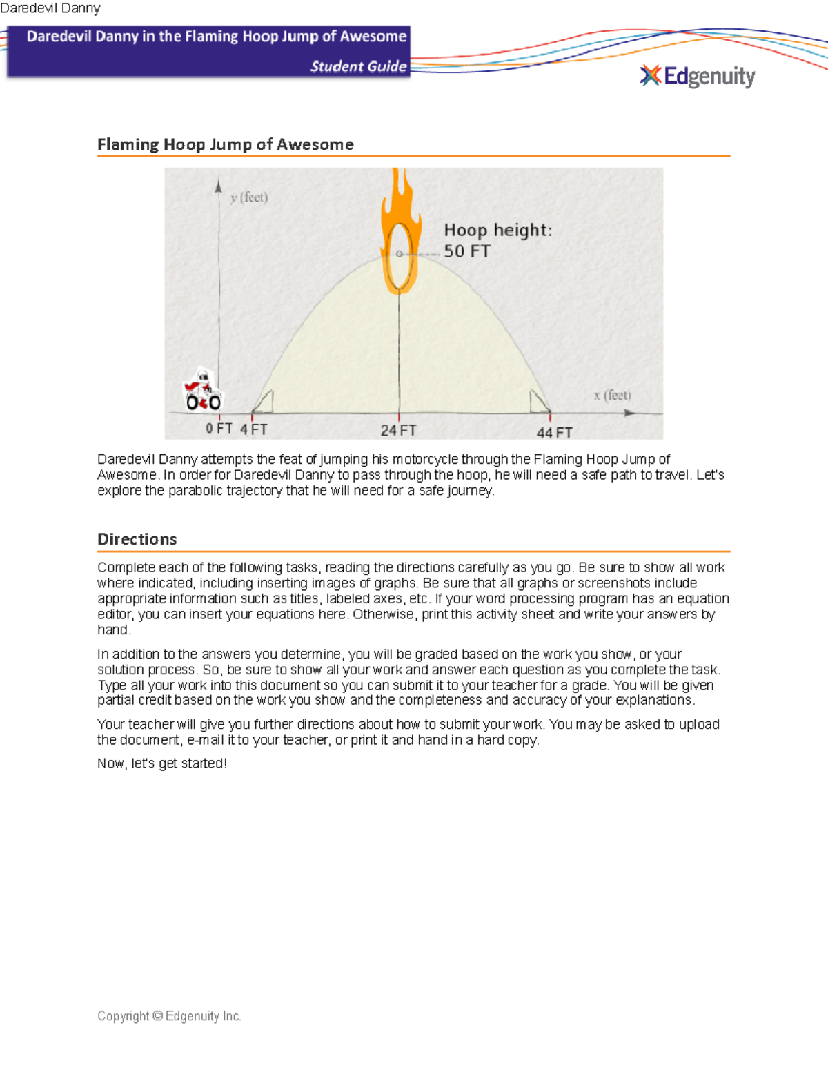 Flaming Hoop Jump of Awesome - In order for Daredevil Danny to pass ...