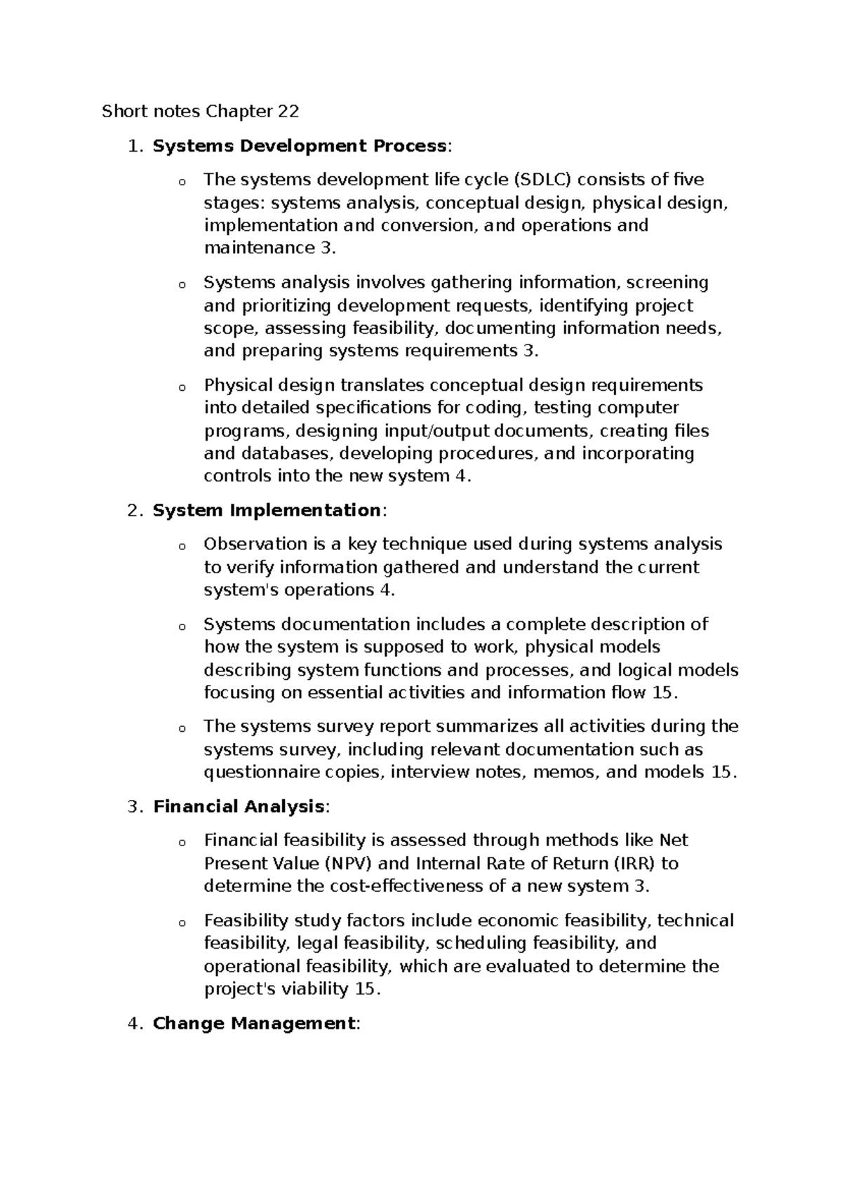 AIS655 Short notes Chapter 22 - Short notes Chapter 22 1. Systems ...