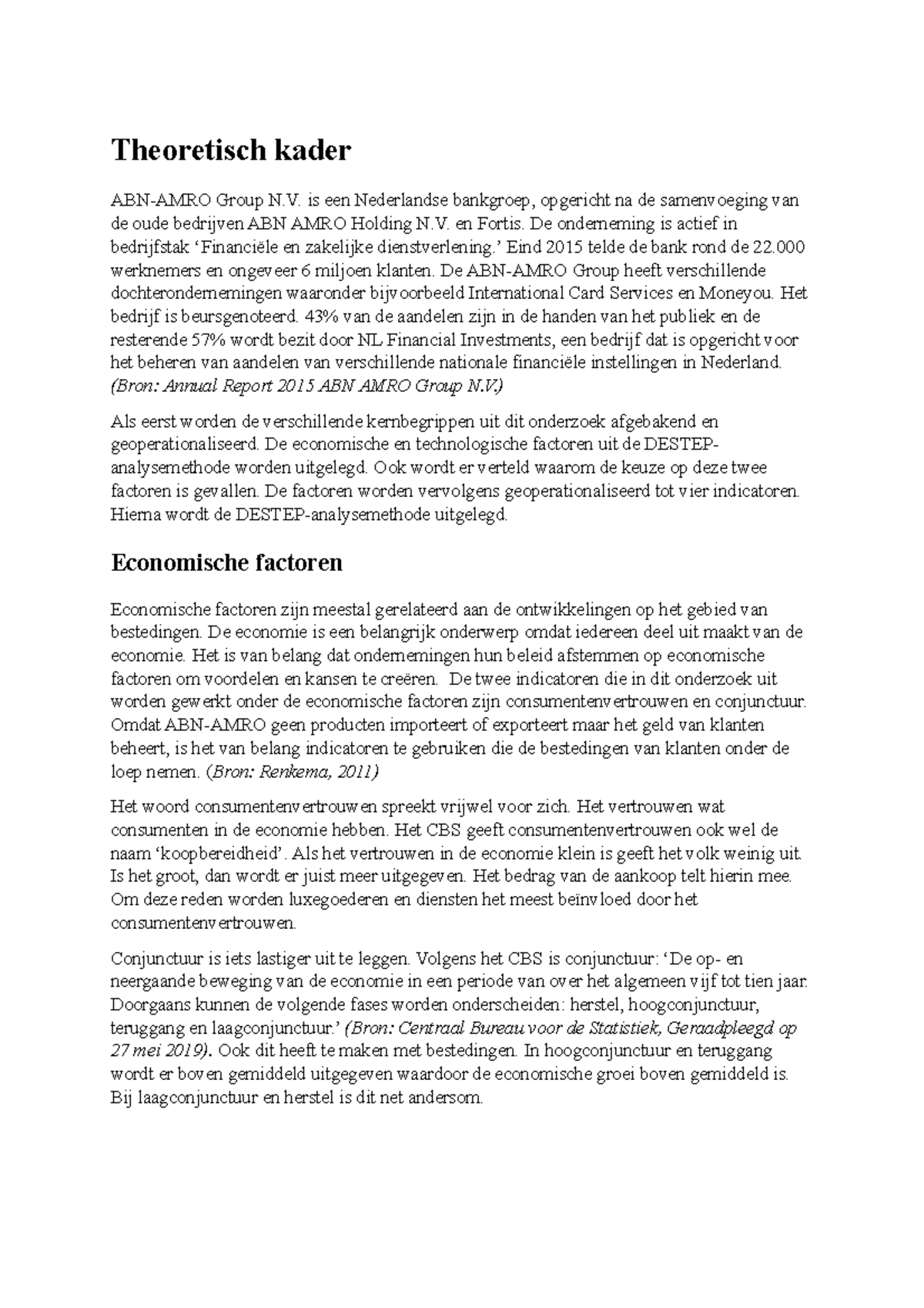 Theoretisch kader - Theoretisch kader ABN-AMRO Group N. is een ...