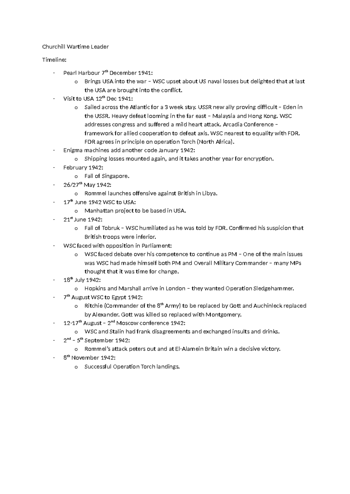Churchill wartime leeader timeline - Churchill Wartime Leader Timeline ...