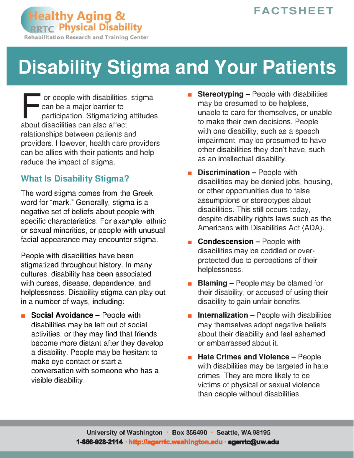 Aging Stigma Final - FA C TS H E E T University of Washington Box ...