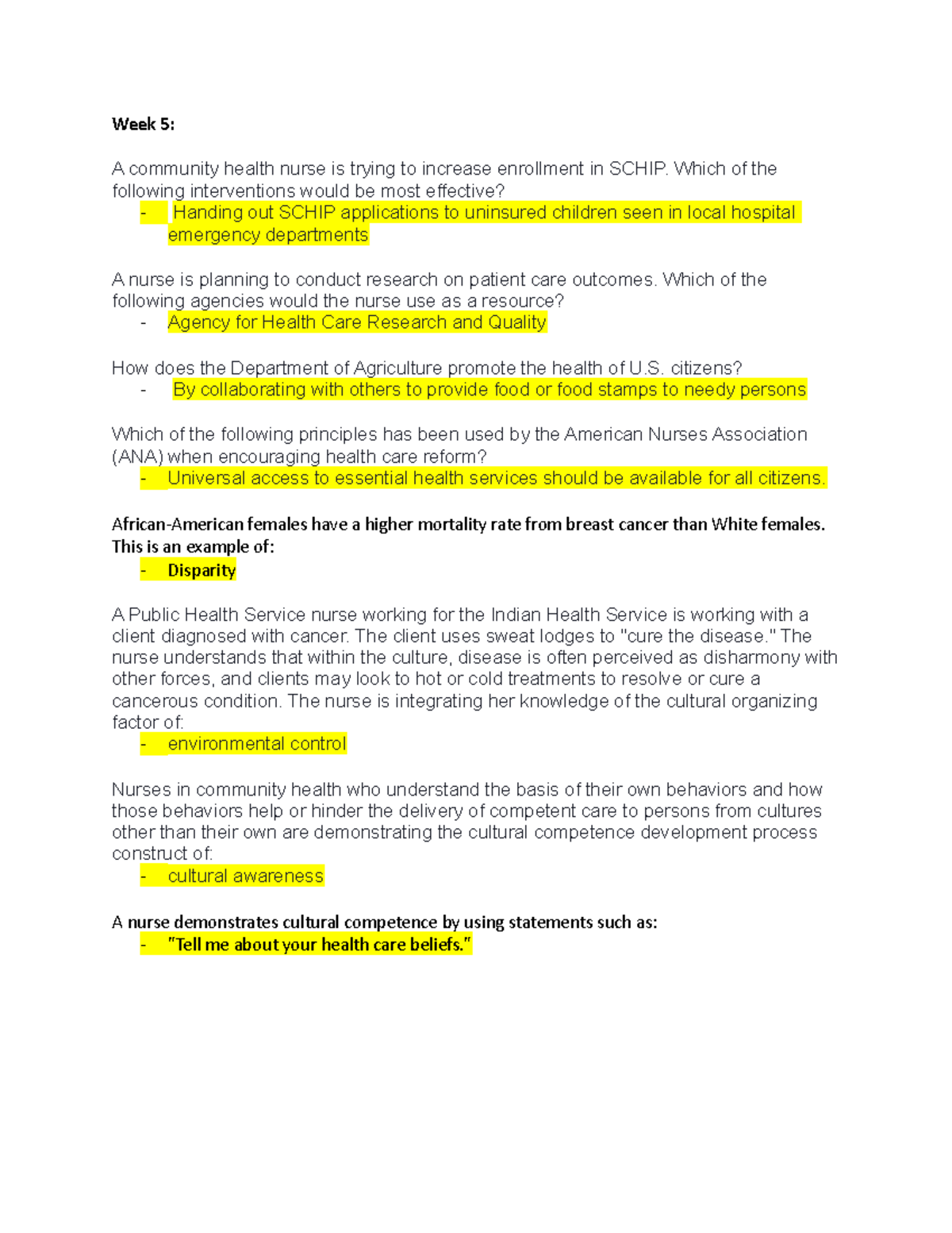Doc - Leadership questions - Week 5: A community health nurse is trying to increase enrollment ...