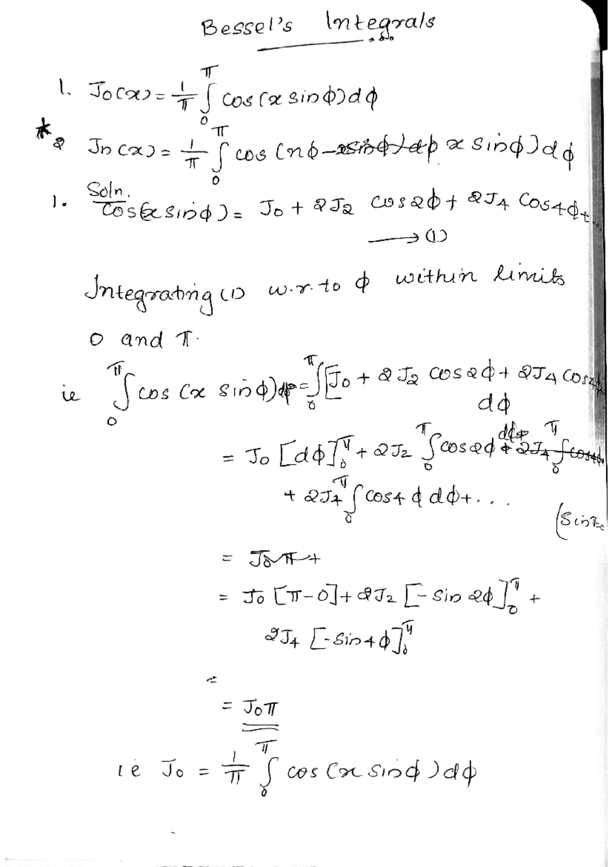 Chapter 4 Bessel integrals - Mathematical physics - Studocu