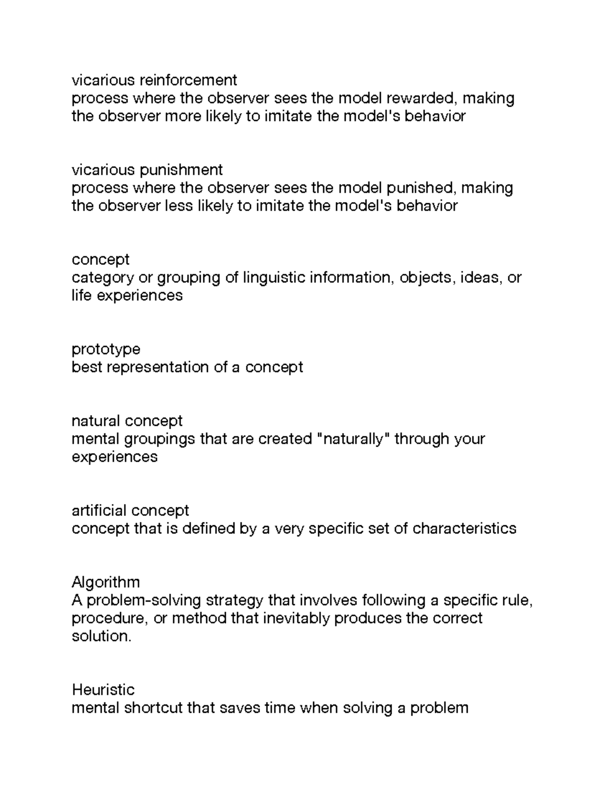 Psych 100exam2 p4 - vicarious reinforcement process where the observer ...