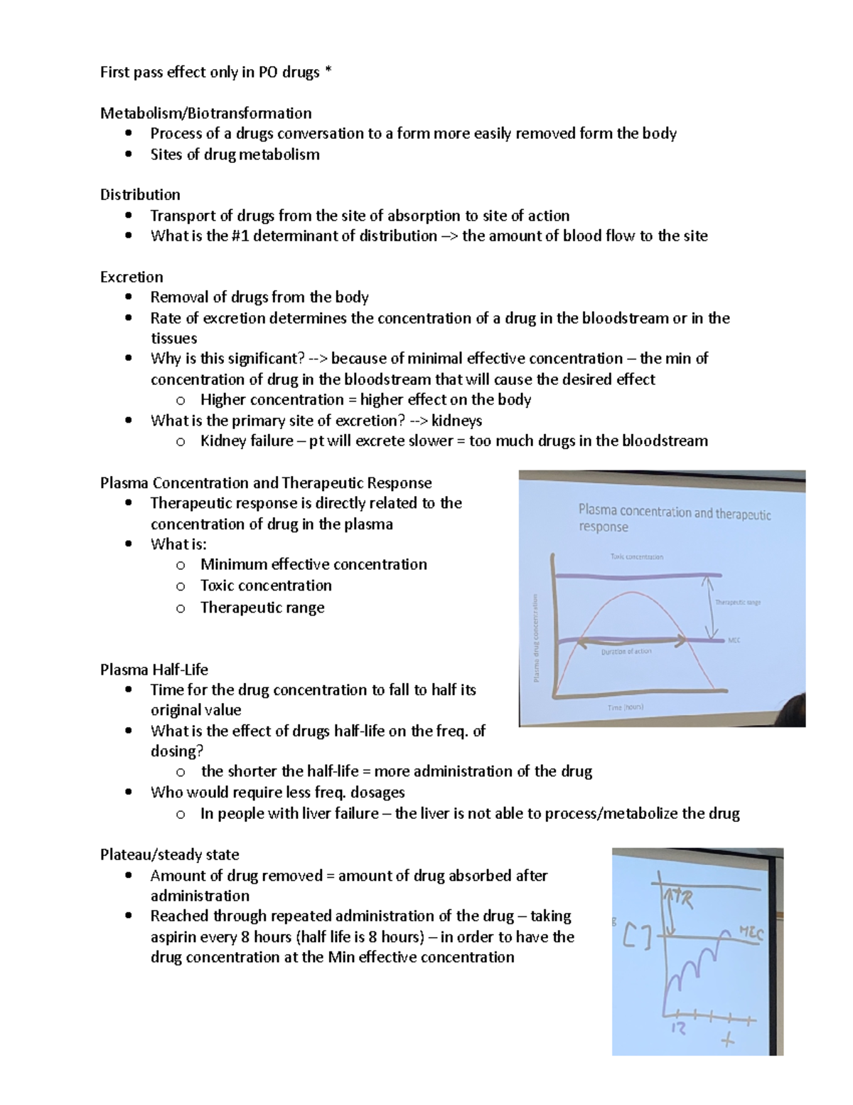 Pharm:Patho Lecture 1 - notes - First pass effect only in PO drugs ...
