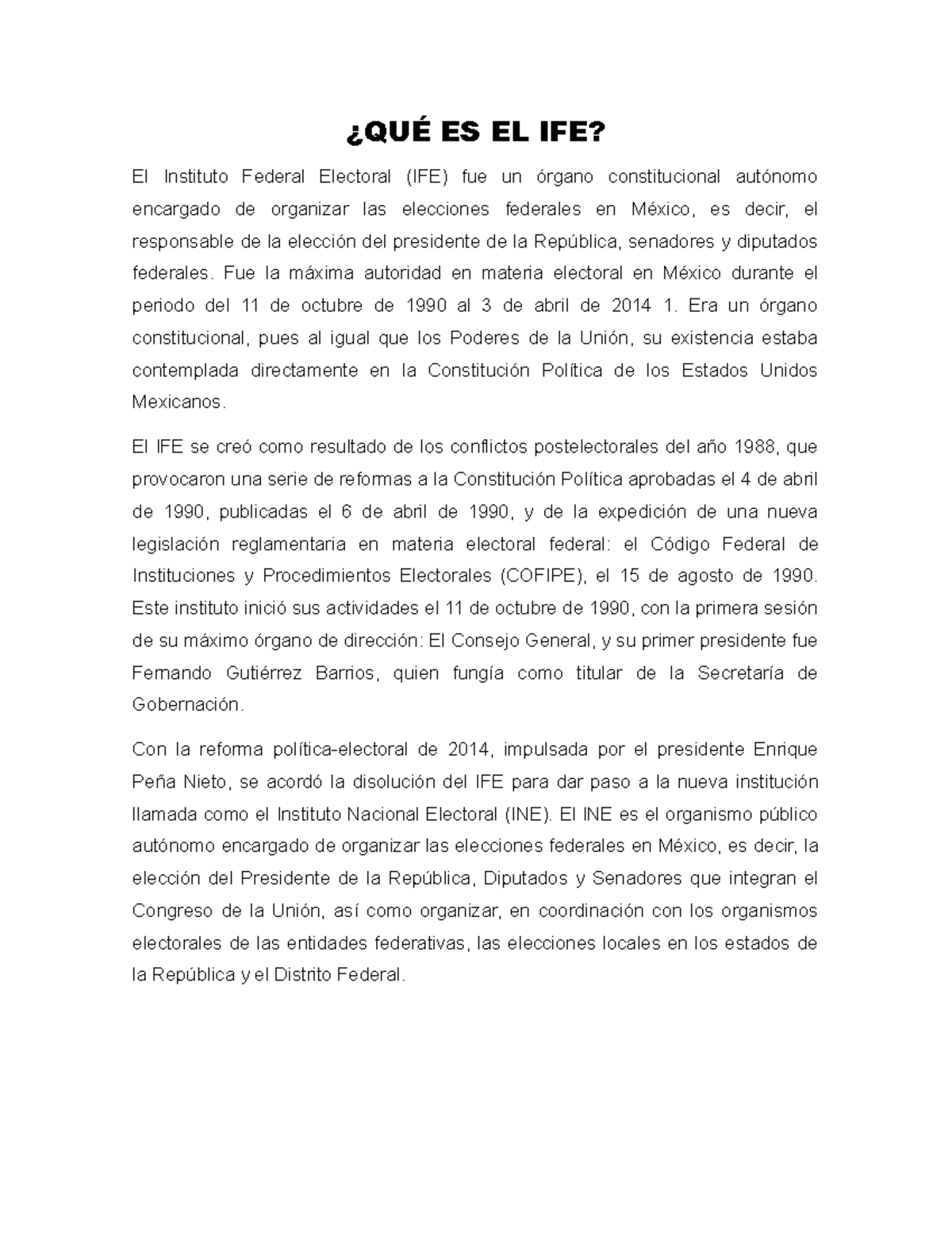 QUÉ ES EL IFE - este documento te describe acerca del IFE - ¿QUÉ ES EL ...