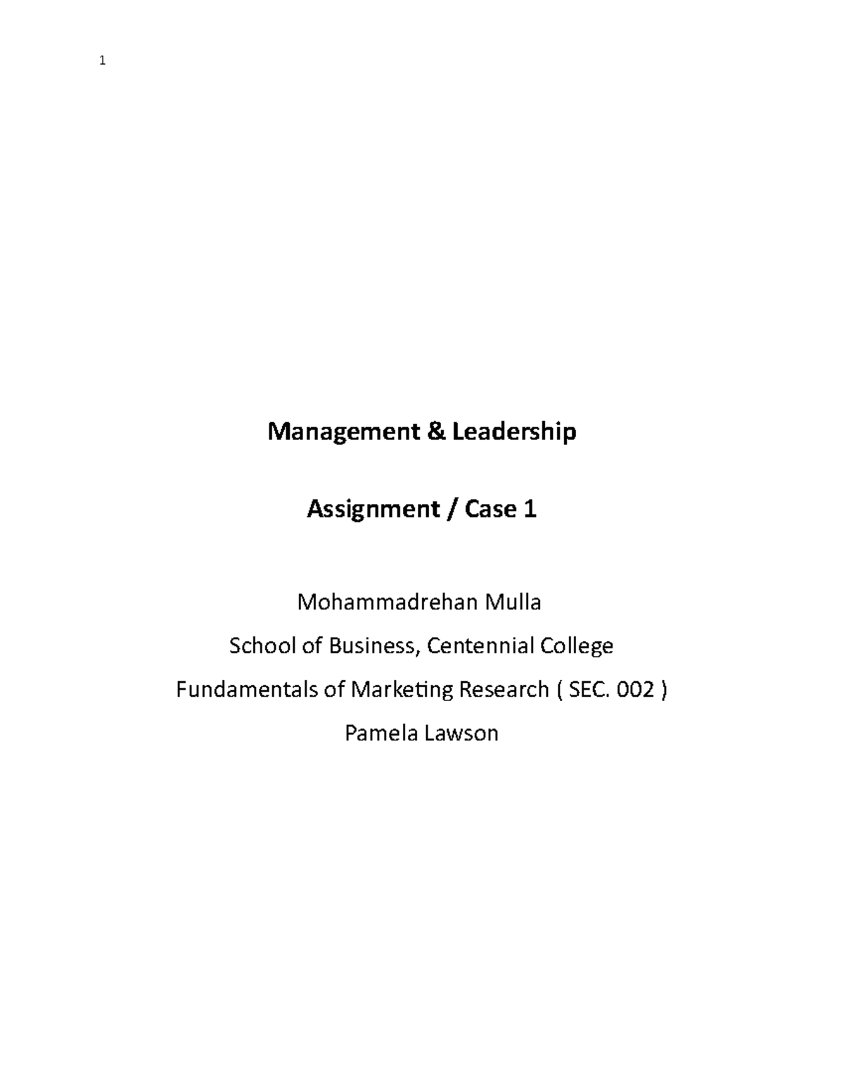 Fundamentals of Marketing Research - Assignment 1 Marketing Research ...