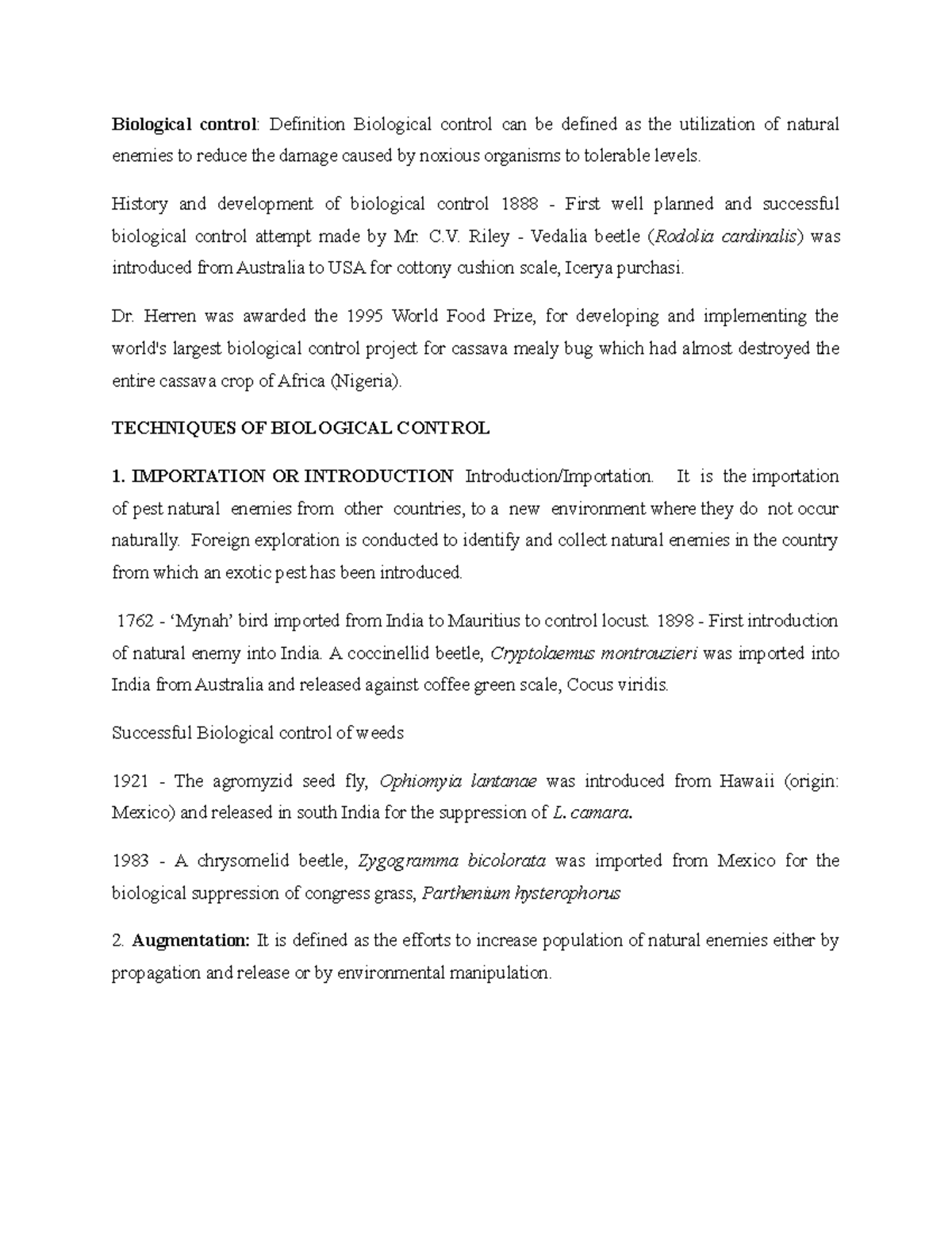 Biological Control of pest mamangement - Biological control: Definition ...