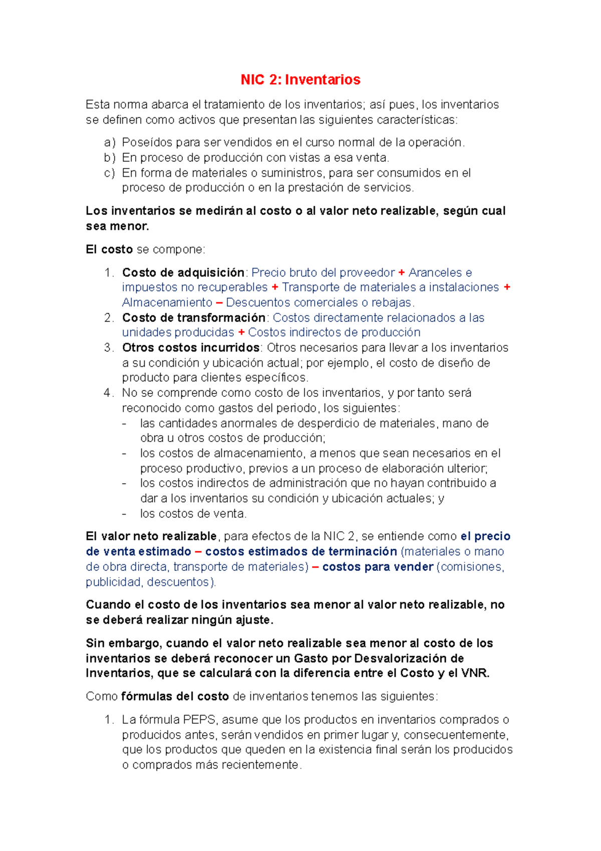 NIIF Final - Normas Internacionales de informacion financiera - resumen ...