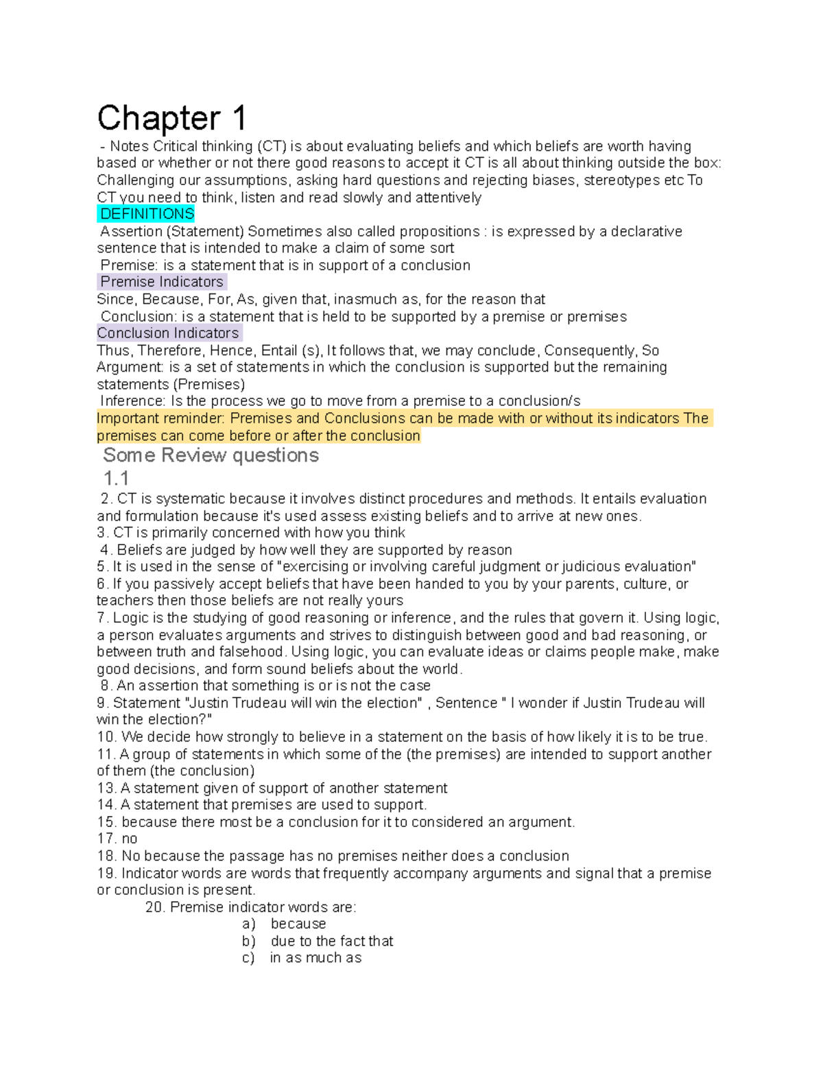 Chapter 1 and chapter 2 notes- ssh105 - Chapter 1 Notes Critical ...