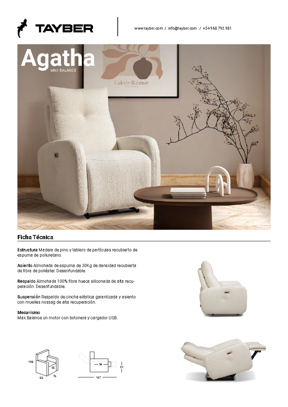 Tayber ficha agatha - tayber / info@tayber / +34 968 792 981 Agatha MAX BALANCE Ficha Técnica ...