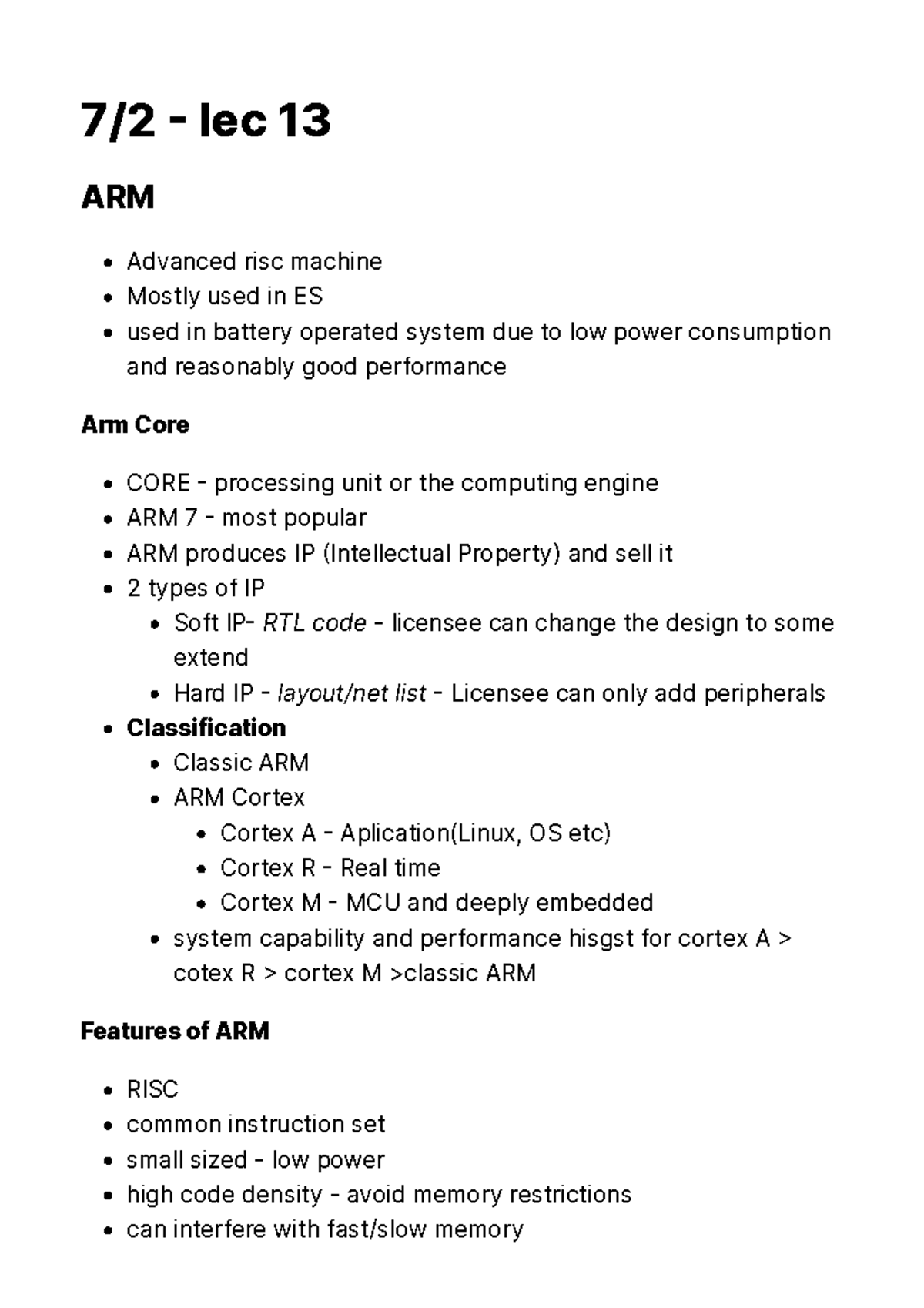 Embedded systems - part 2 - 7/2 lec 13 ARM Advanced risc machine Mostly ...