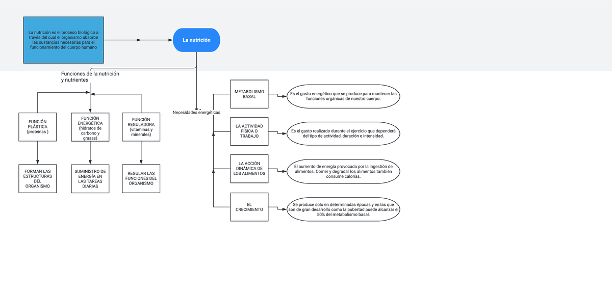 Concept map - Lanutrición Funcionesdela nutrición y nutrientes ...
