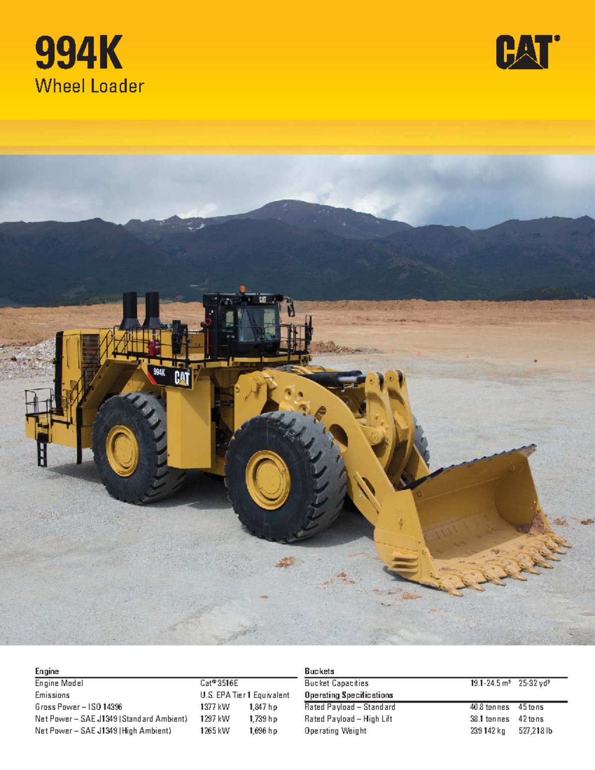 Brochure-324-1000001147 - 994K Wheel Loader Engine Buckets Engine Model ...