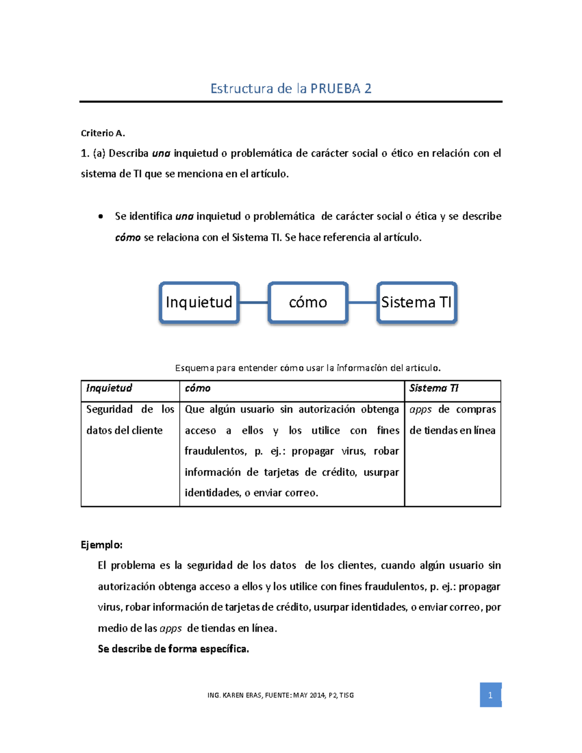 Estructura DE LA Prueba 2 - Estructura de la PRUEBA 2 ####### Criterio ...