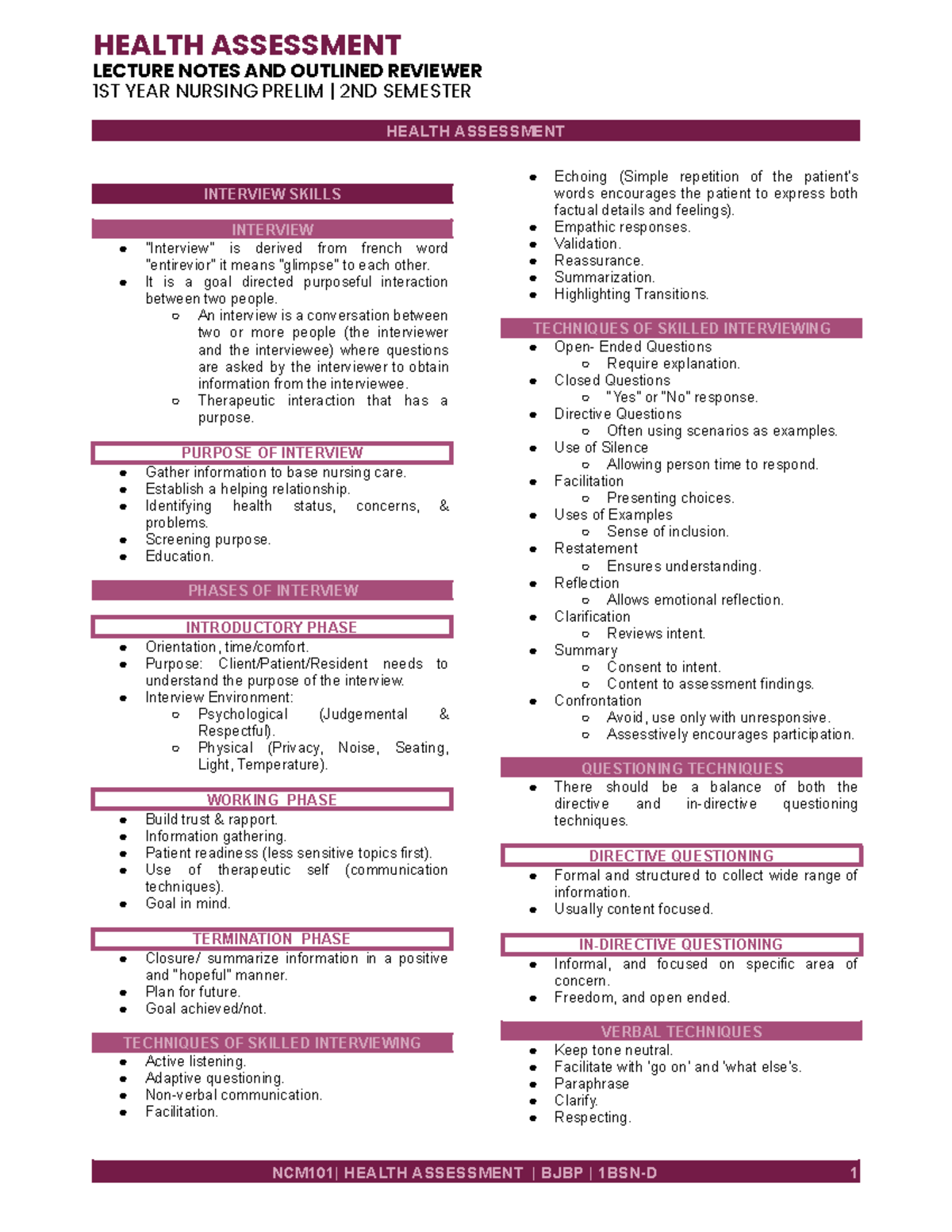 Health%20Assessment%20Notes%20%7C%20Prelim - HEALTH ASSESSMENT LECTURE ...