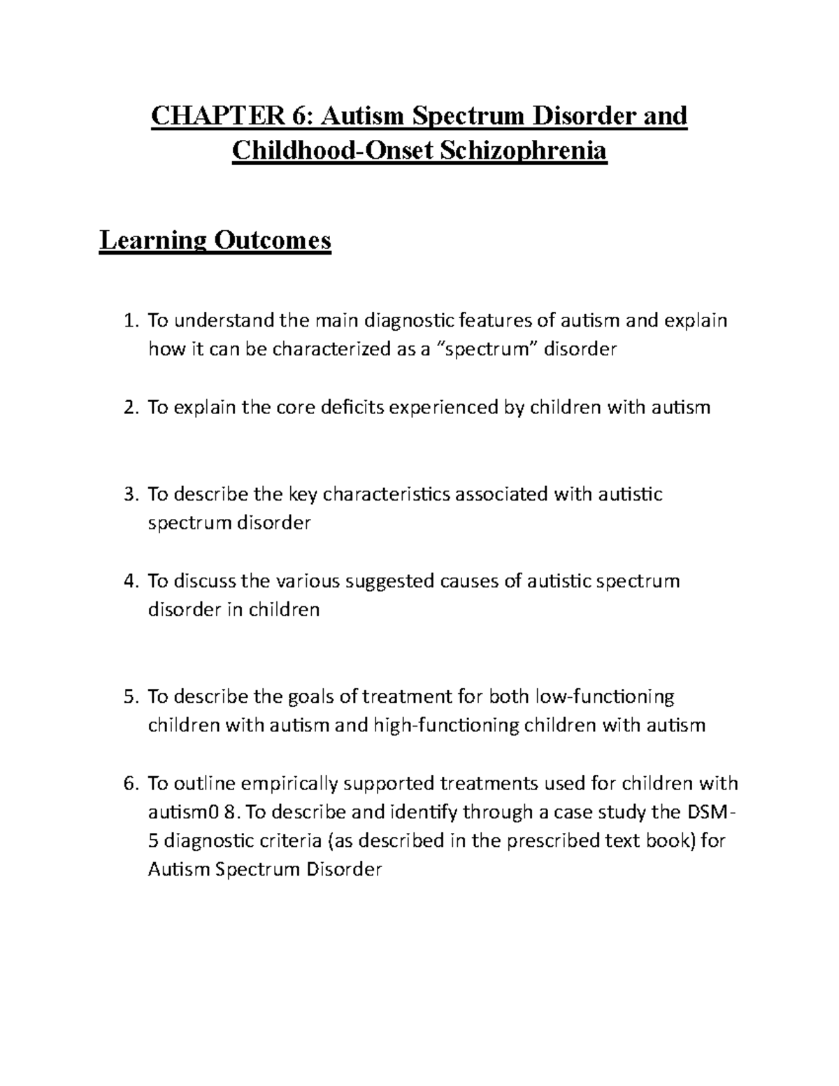 Chapter 6 SLK - non - CHAPTER 6: Autism Spectrum Disorder and Childhood-Onset Schizophrenia ...