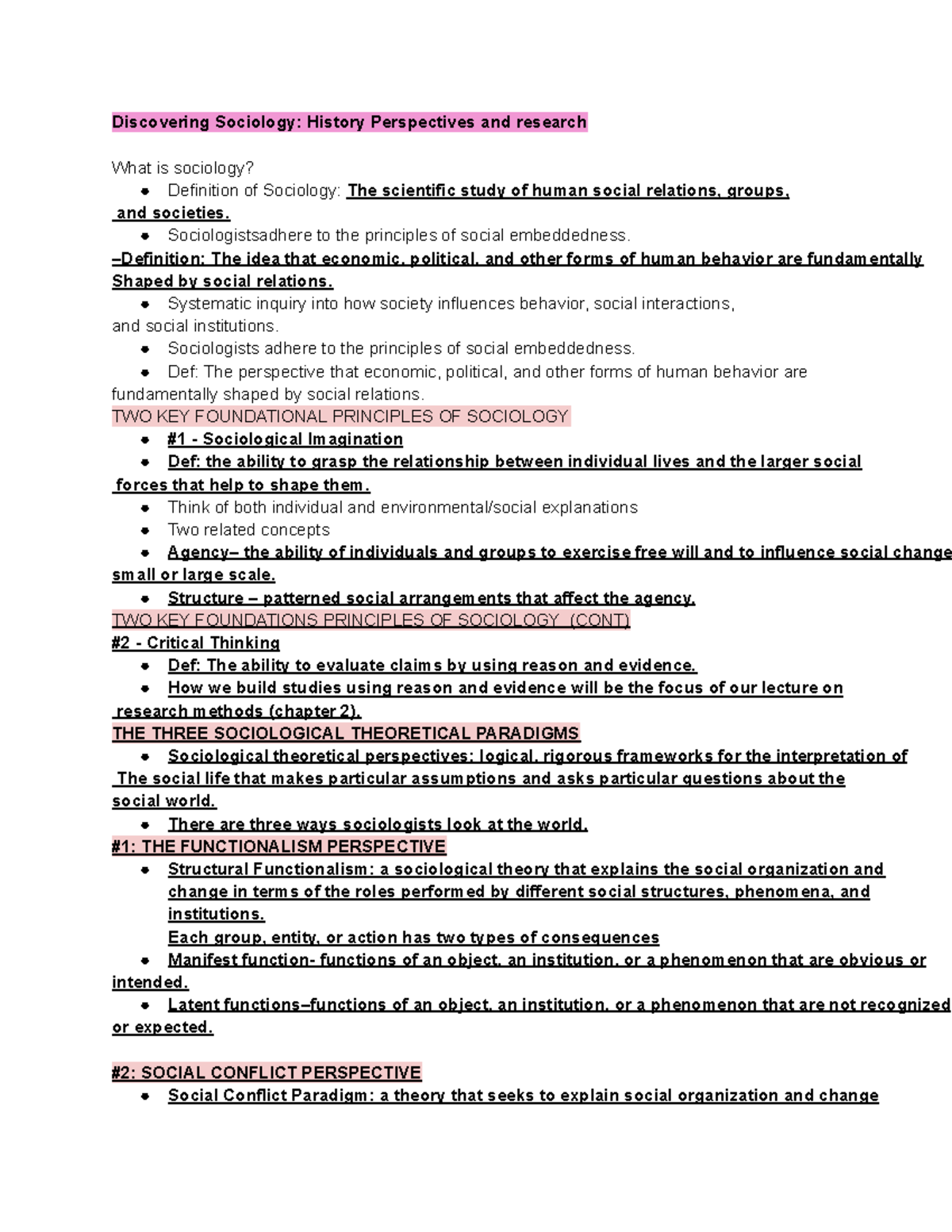 SOC introduction, Principles Key concepts - Discovering Sociology ...