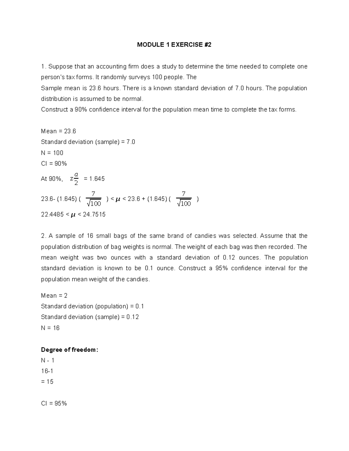 MATH Exercise 2 - Histogram,tc. - Mathematics - Studocu