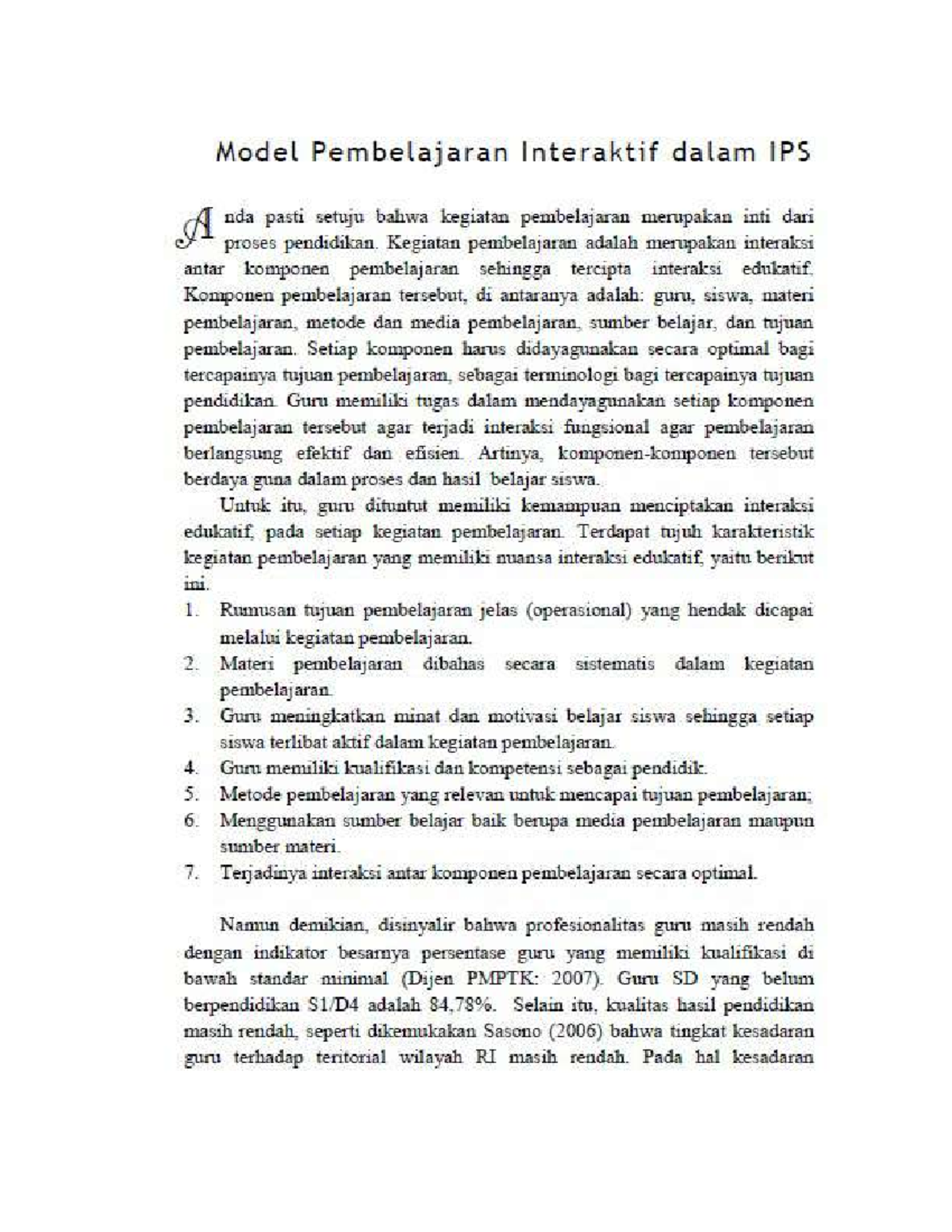 Model Pembelajaran Interaktif - Psychologist - Studocu