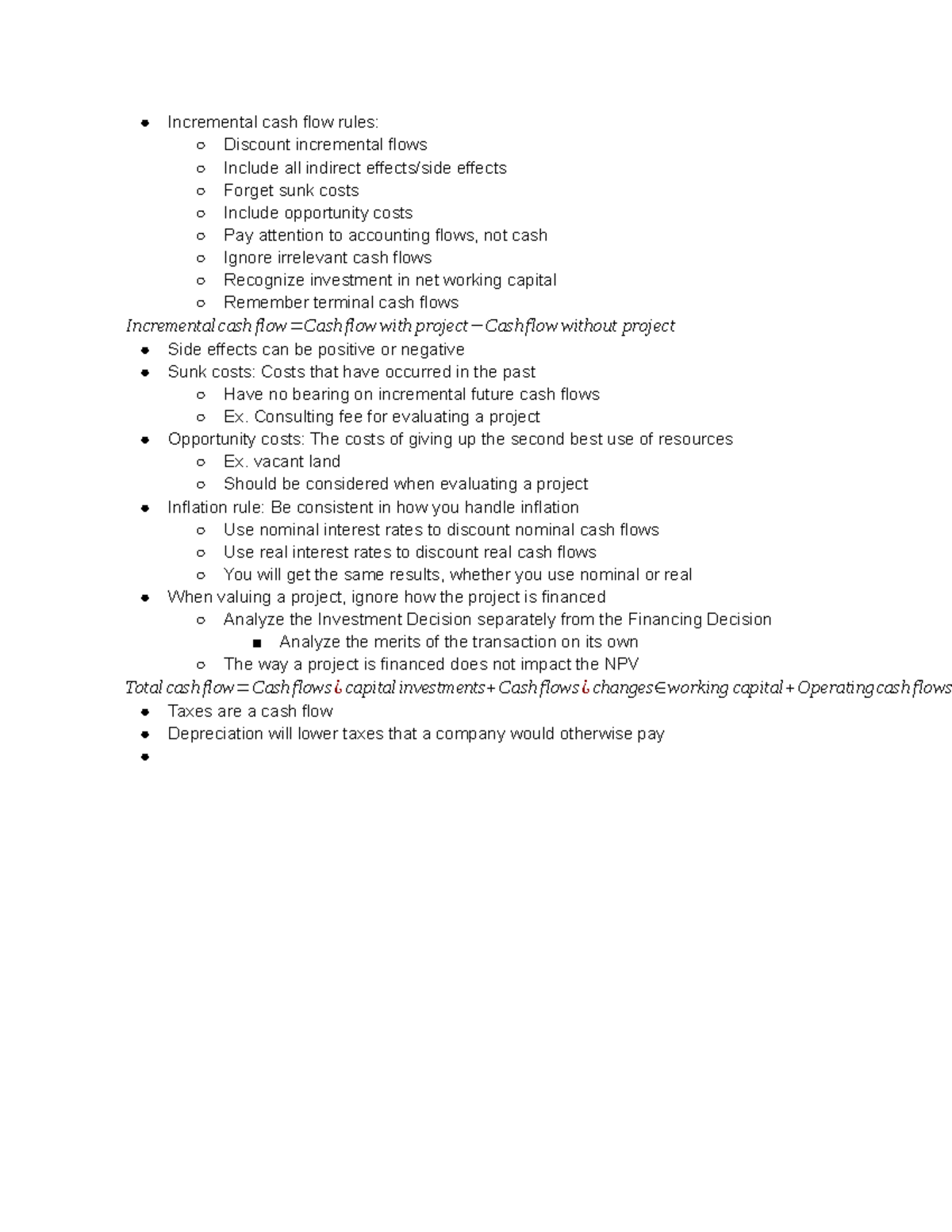 DCF - Professor Joe Fitter - Incremental cash flow rules: Discount ...
