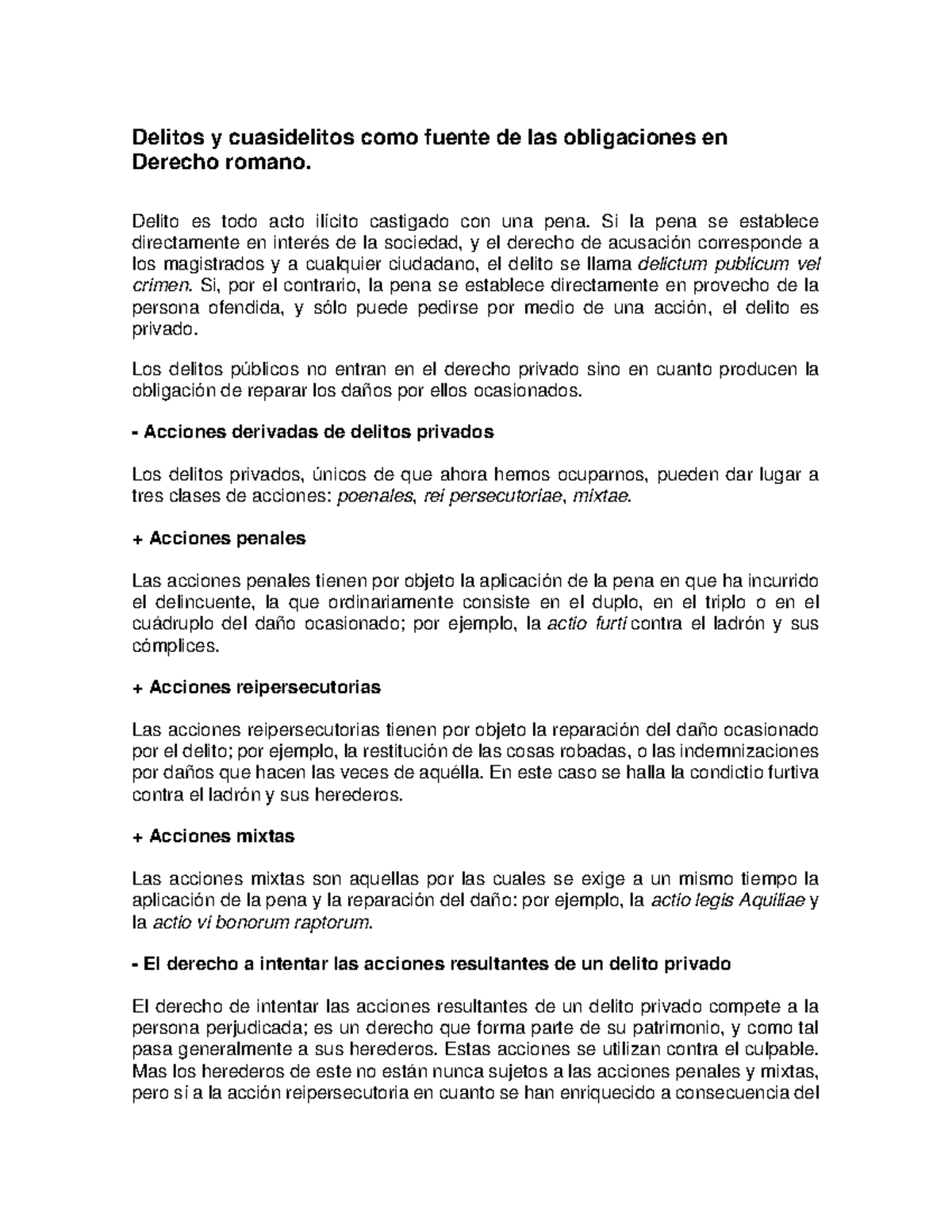 Delitos y cuasidelitos como fuente de las obligaciones en Derecho ...