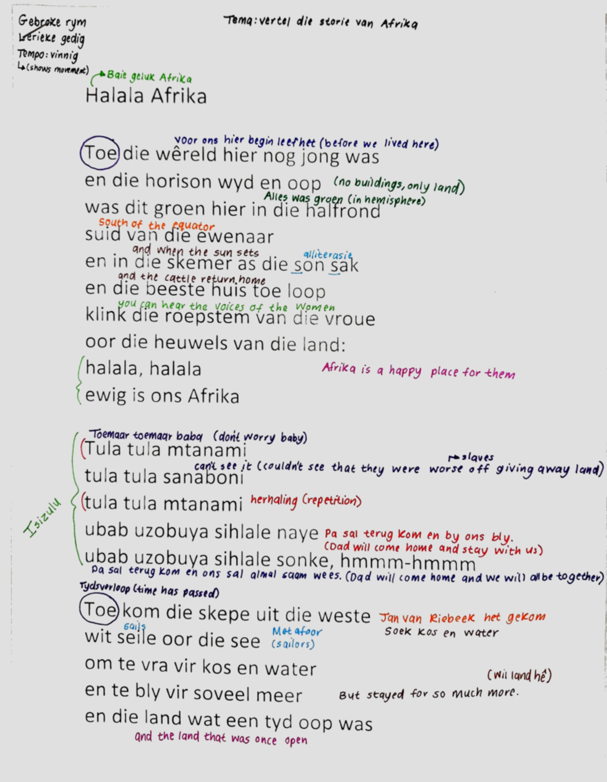 Halala Afrika -Shiks - Hss - Gebpoke rym eriee gedig Tempo: vinnig a(shaws moema) ABaie geluk ...