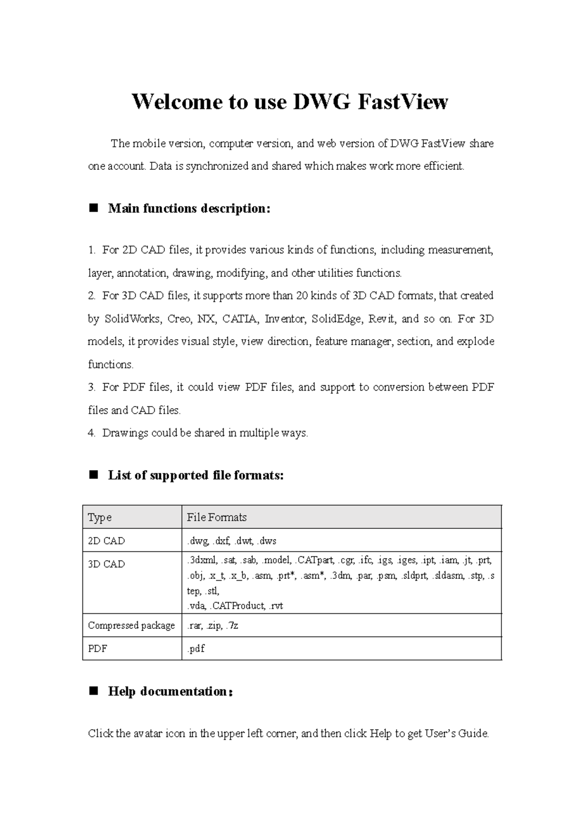 Operation Guide for DWG Fast View - Welcome to use DWG FastView The ...