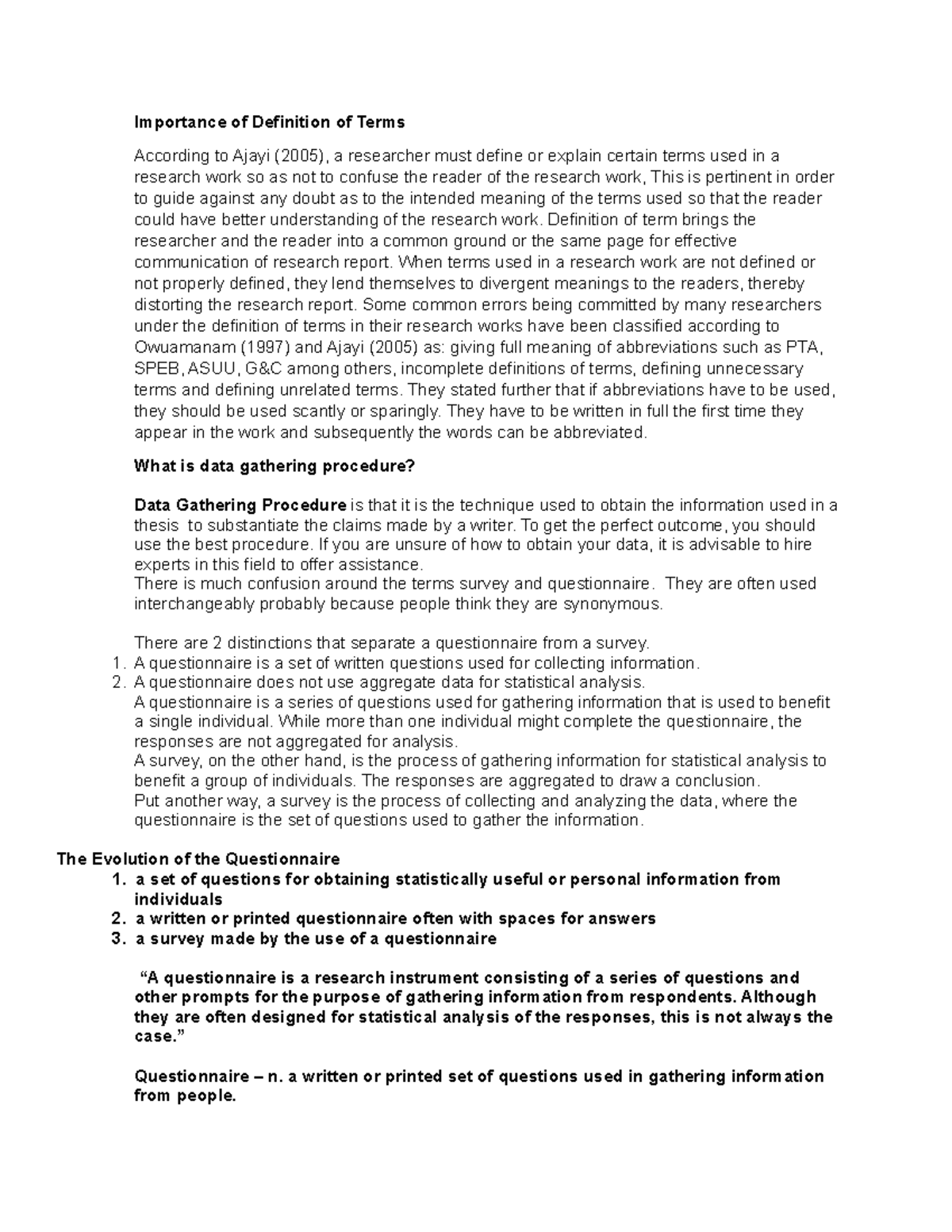 Research Method in PA. Module 2 - Importance of Definition of Terms ...