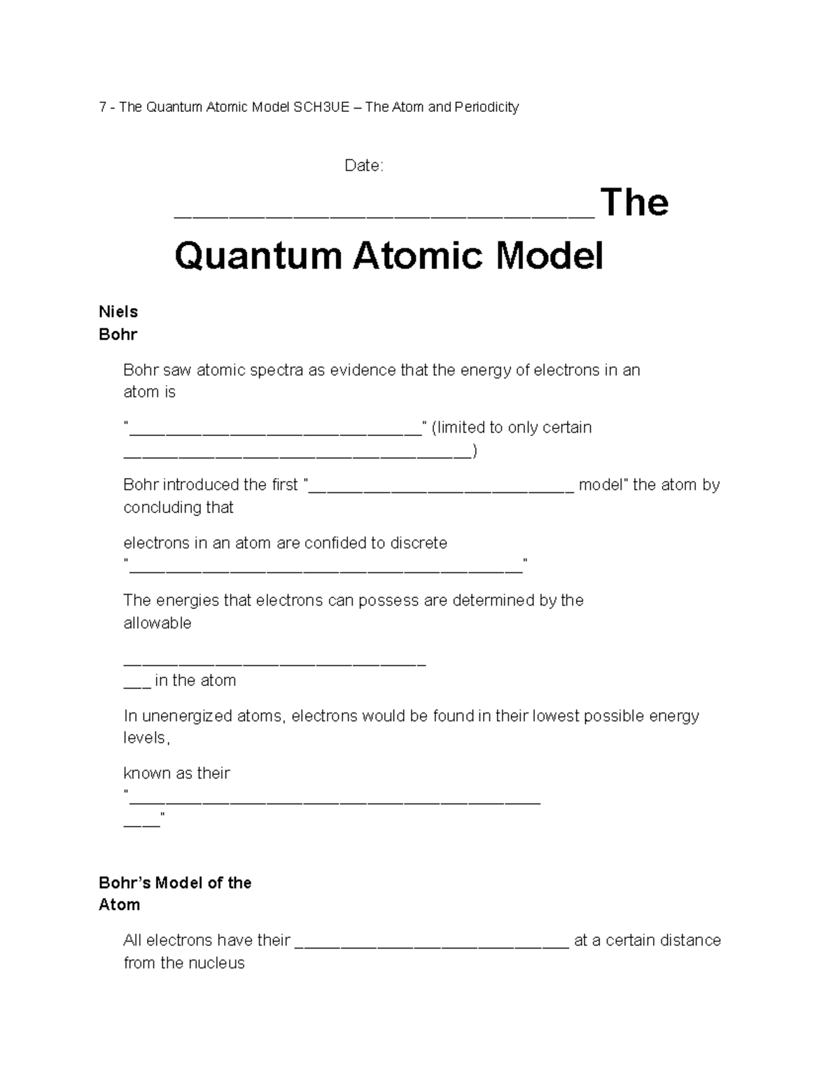 07 - The Quantum Atomic Model - Calculate the minimum wavelength of ...