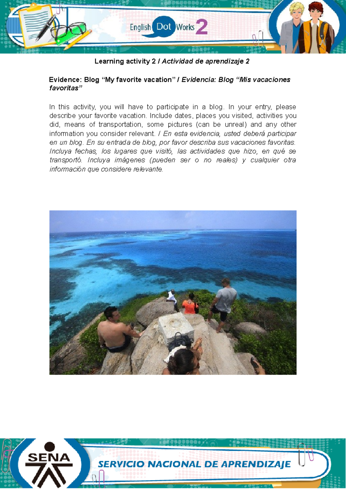 Evidence Blog My favorite vacation - Learning activity 2 / Actividad de ...