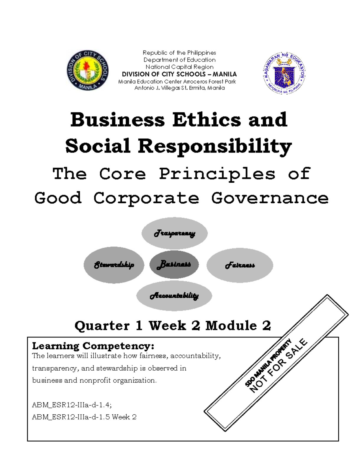 Document - Business ethics for Grade 12 Business Ethics and Social ...