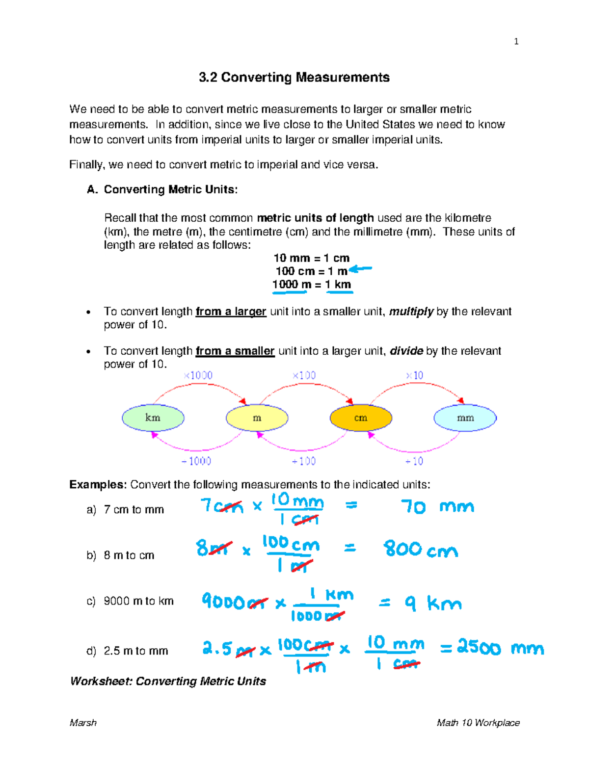 Unit conversion - 3 Converting Measurements We need to be able to ...