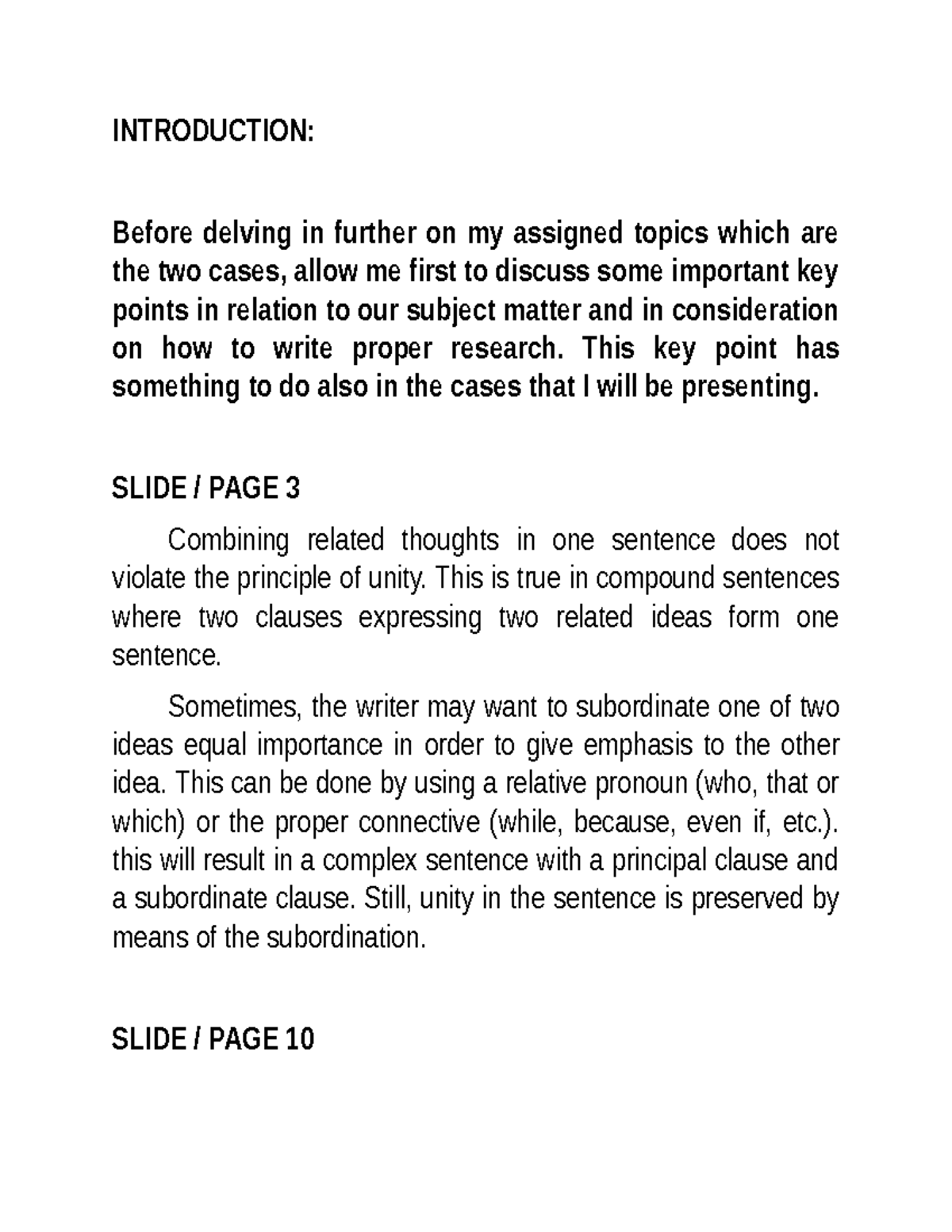 Introduction - notes - INTRODUCTION: Before delving in further on my ...